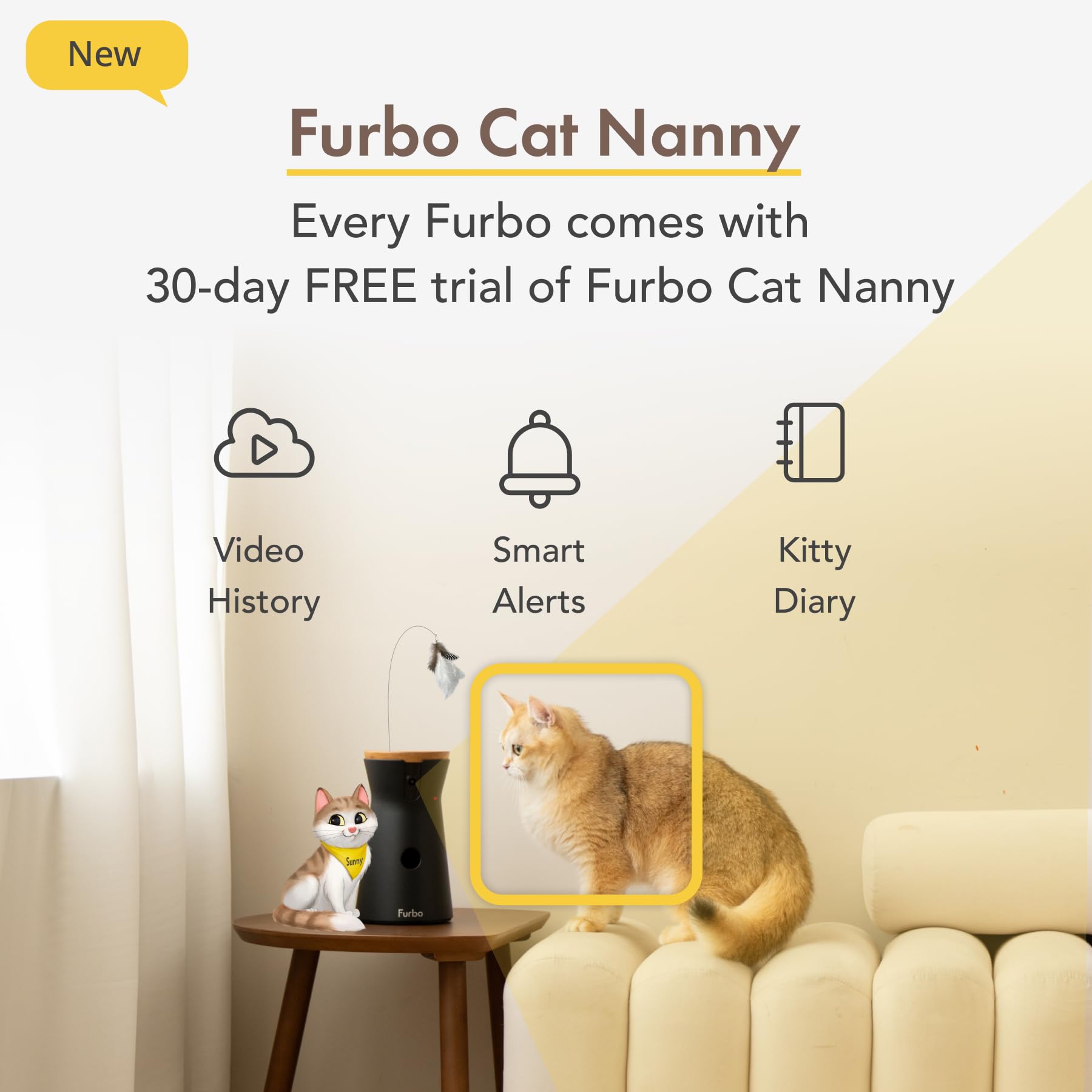 Furbo Dog Camera: Treat Tossing, Full HD Wifi Pet Camera and 2-Way Audio, Designed for Dogs, Compatible with Alexa (As Seen On Ellen)