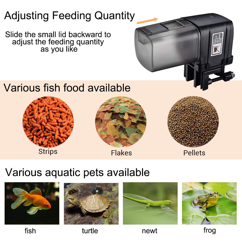 AquaBasik Wi-Fi Automatic Fish Feeder Aquarium Tank Food Dispenser Auto Vacation Timer Feeder Compatible with Alexa Google Home