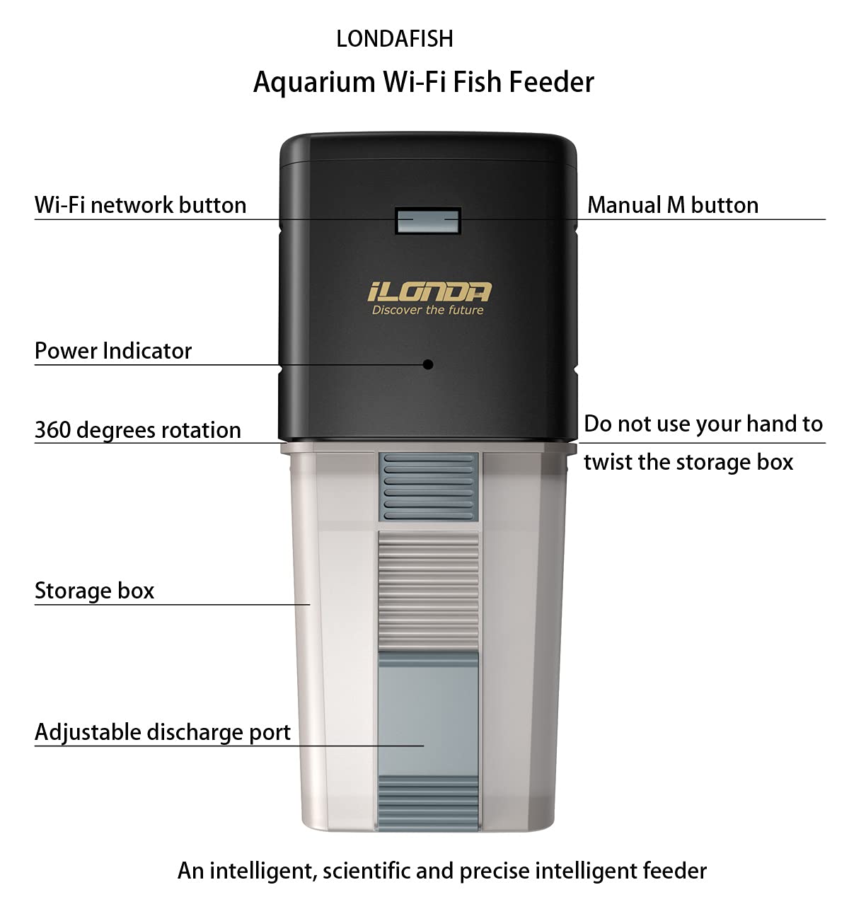 Aquarium Wi-Fi Fish Feeder Automatic Fish Feeders Auto Fish Food Timer Feeder for Fish Tank