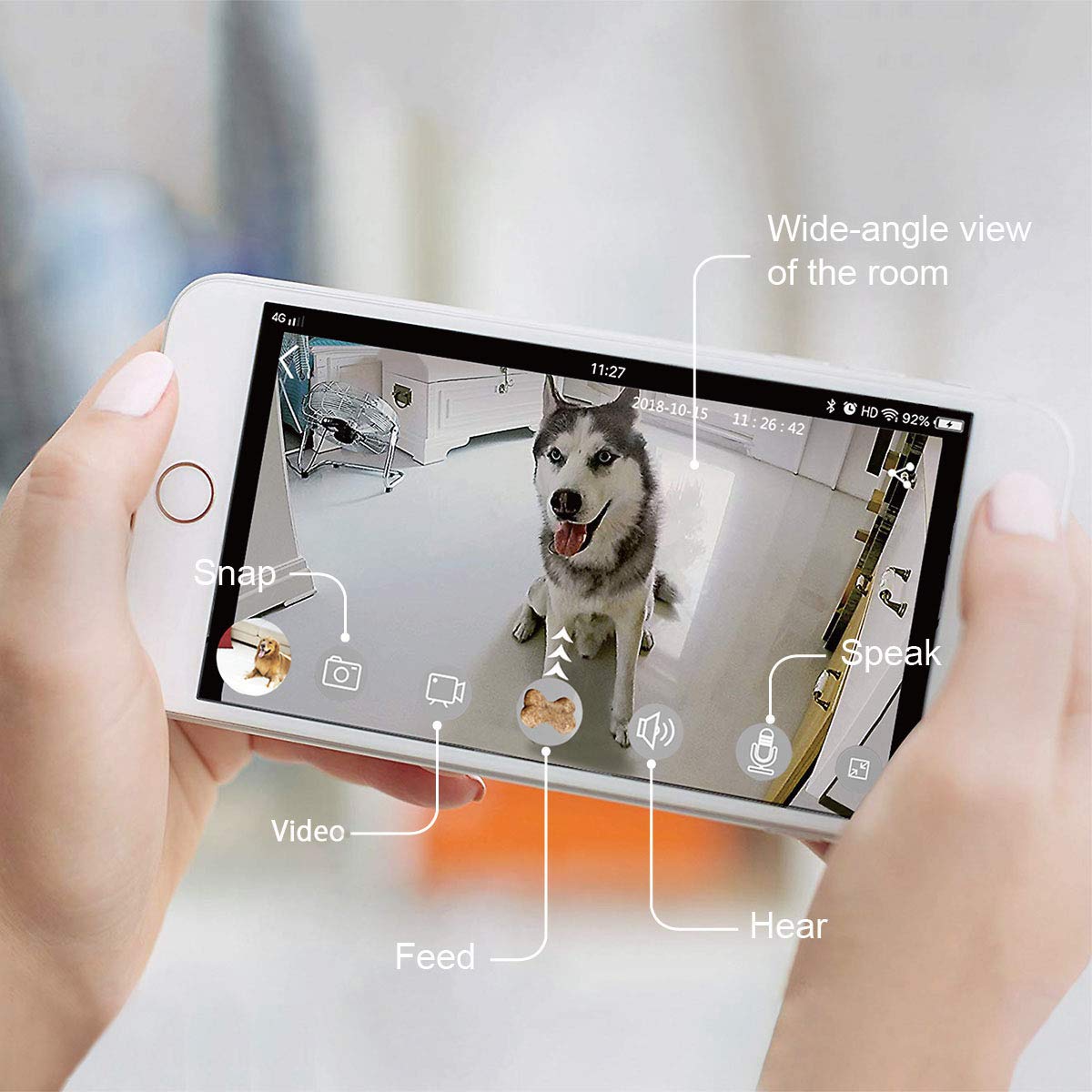SKYMEE 8L WiFi Pet Feeder Automatic Food Dispenser for Cats & Dogs - 1080P Full HD Pet Camera Treat Dispenser with Night Vision and 2-Way Audio, Wi-Fi Enabled App for iPhone and Android