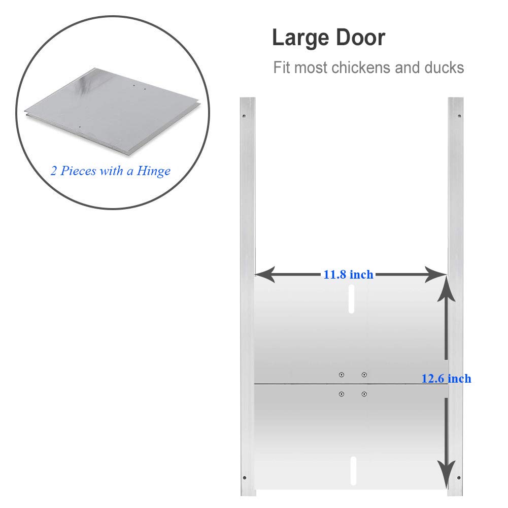 JVR Chicken Coop Door Automatic Smart 2.4 GHz WIFI Opener with Safety Mechanism, Work With Alexa & Google Assistant, Rainproof Sunrise/Sunset Timer Controller Actuator Motor APP/Remote (Smart Version)