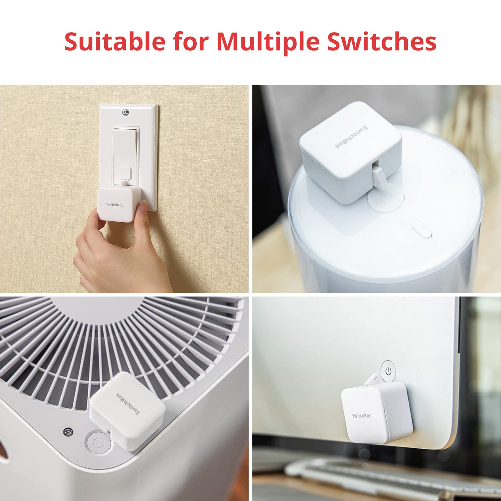SwitchBot Smart Switch Button Pusher - No Wiring, Bluetooth App or Timer Control, Add SwitchBot Hub Mini to Make it Compatible with Alexa, Google Home, IFTTT (white)