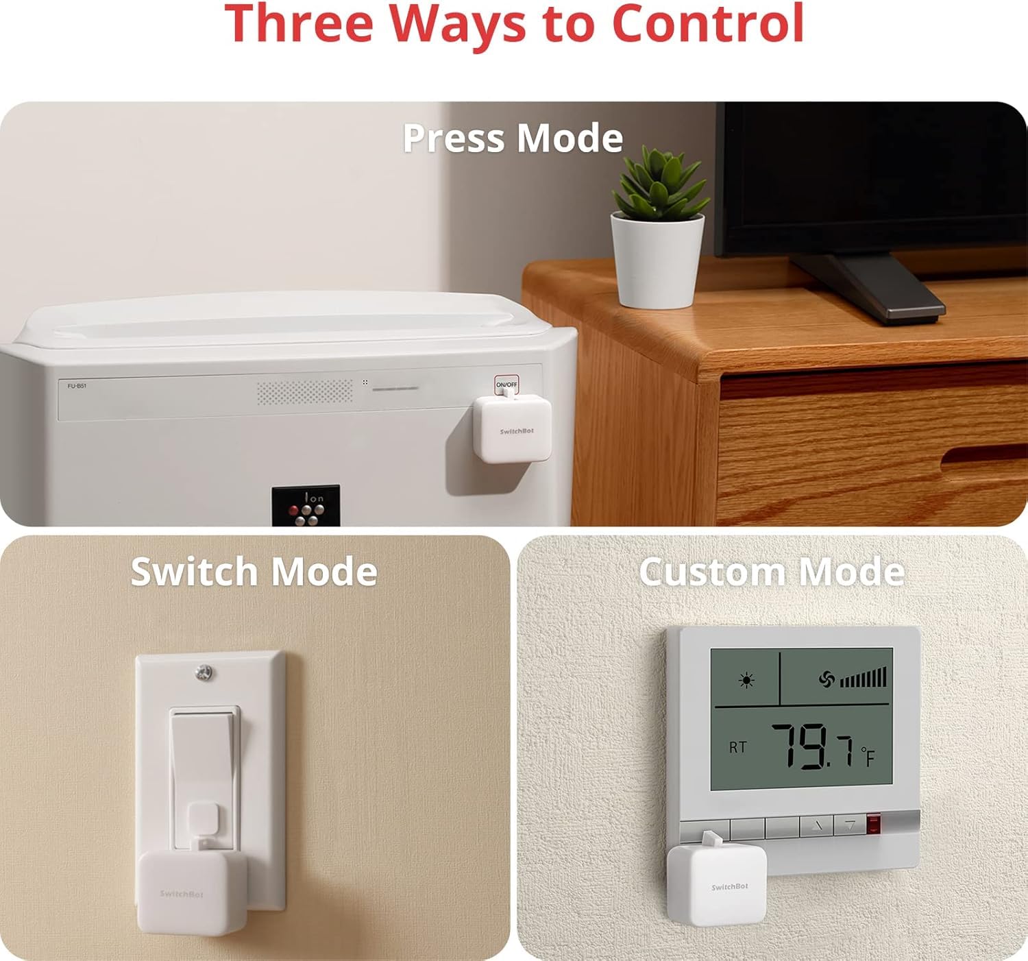 SwitchBot Smart Switch Button Pusher - No Wiring, Bluetooth App or Timer Control, Add SwitchBot Hub Mini to Make it Compatible with Alexa, Google Home, IFTTT (white)