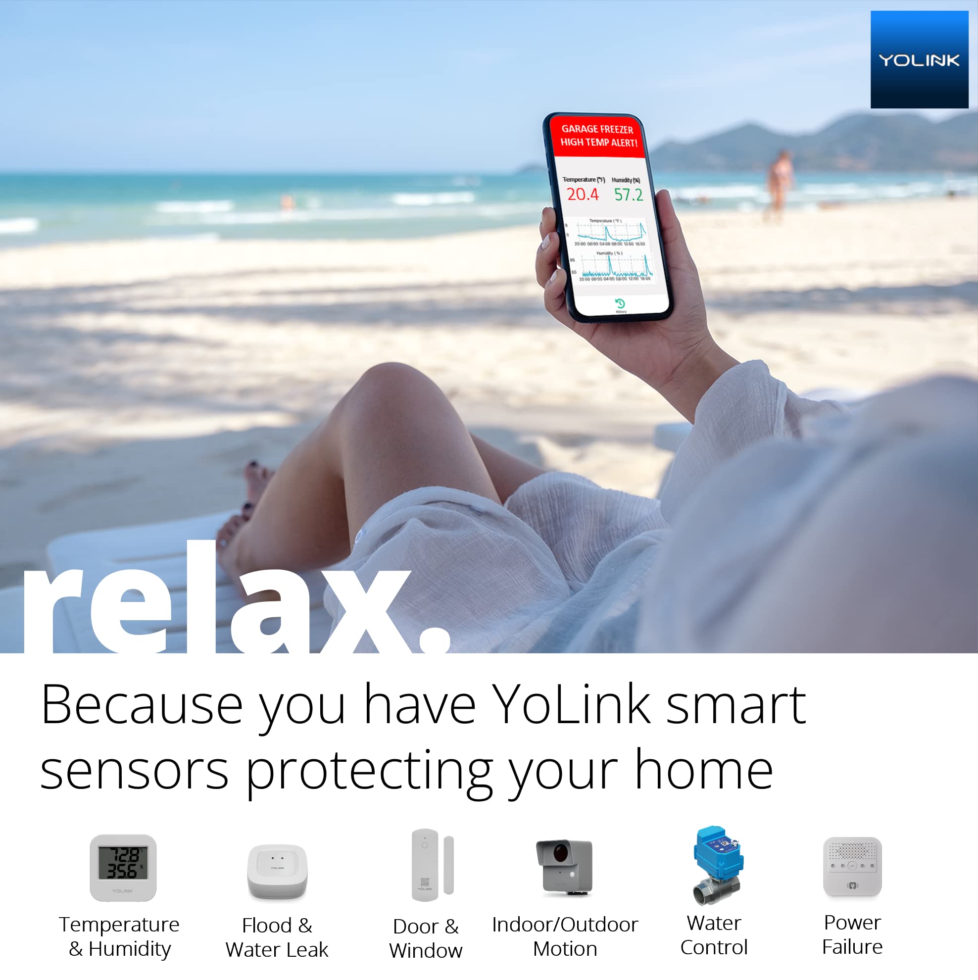 YoLink Hub - Central Controller Only for YoLink Devices, 1/4 Mile World's Longest Range Smart Hub LoRa Enabled Smart Home Automation Hub Smart Home Security Monitoring Gateway