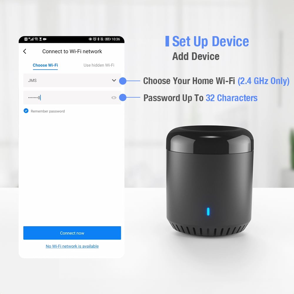 Broadlink WiFi Smart Home Hub RM Mini 3 IR Automation Learning Universal Remote Control Compatible with Alexa