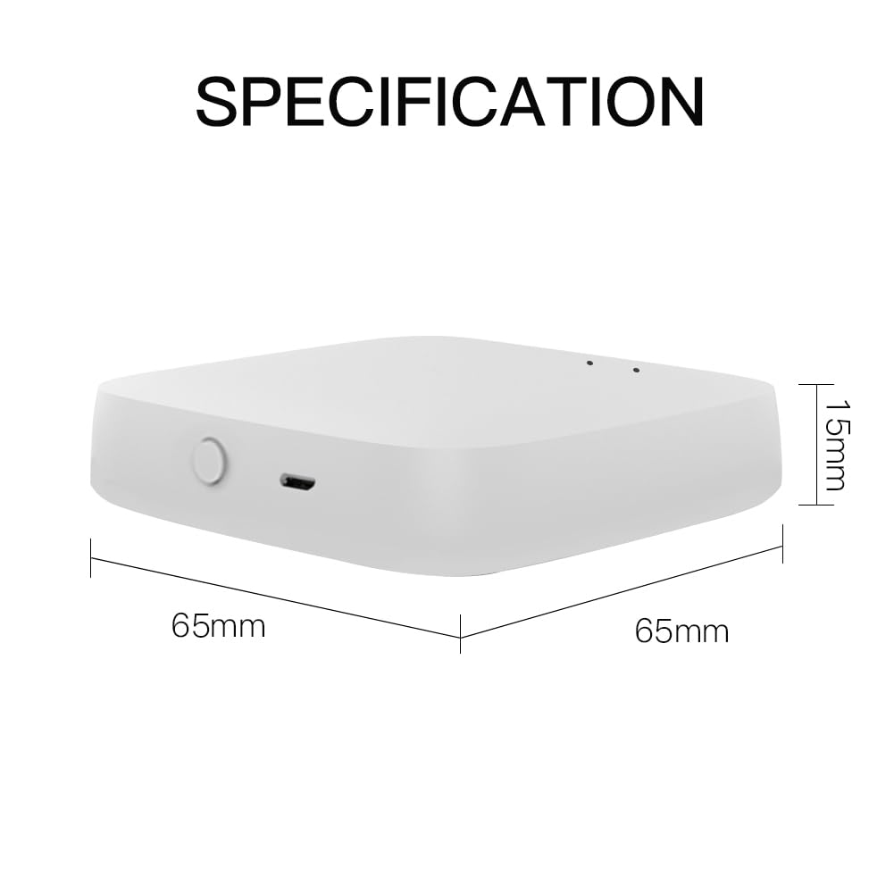 Moes Tuya Zigbee Hub Gateway, Smart Home Bridge Wireless Remote Controller, Compatible with Alexa/Google Assistant.Work with All Tuya ZigBee Smart Products (2.4G WiFi), 2MQTT, White