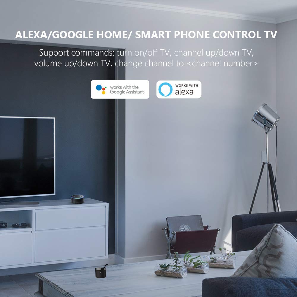 Broadlink RM4 Mini Smart Remote - IR Blaster Hub for Smart Home Automation, Infrared TV Air Conditioner Remote Replacement Compatible with Alexa, Google Assistant, IFTTT