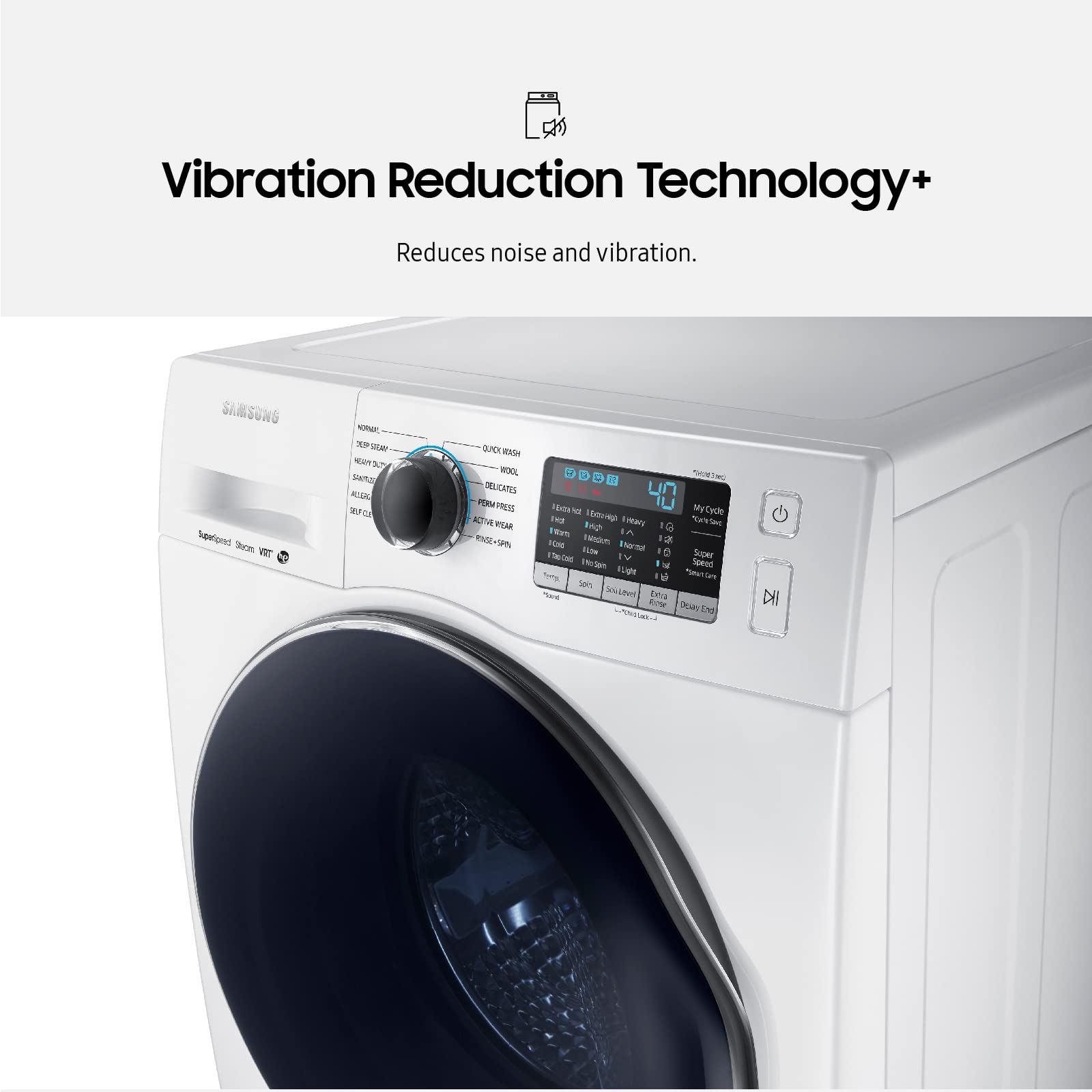 SAMSUNG 2.2 Cu Ft Compact Front Load Washer, Stackable for Small Spaces, 40 Minute Super Speed Washing Machine, Steam Wash Clothes, Self Cleaning, Energy Star Certified, WW22K6800AW/A2, White