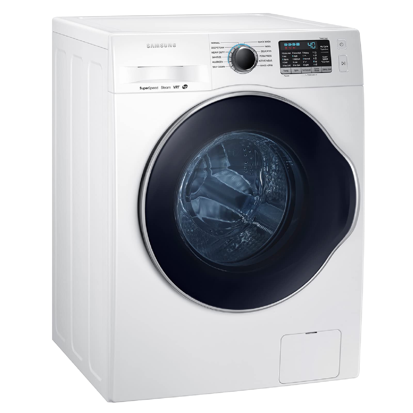 SAMSUNG 2.2 Cu Ft Compact Front Load Washer, Stackable for Small Spaces, 40 Minute Super Speed Washing Machine, Steam Wash Clothes, Self Cleaning, Energy Star Certified, WW22K6800AW/A2, White