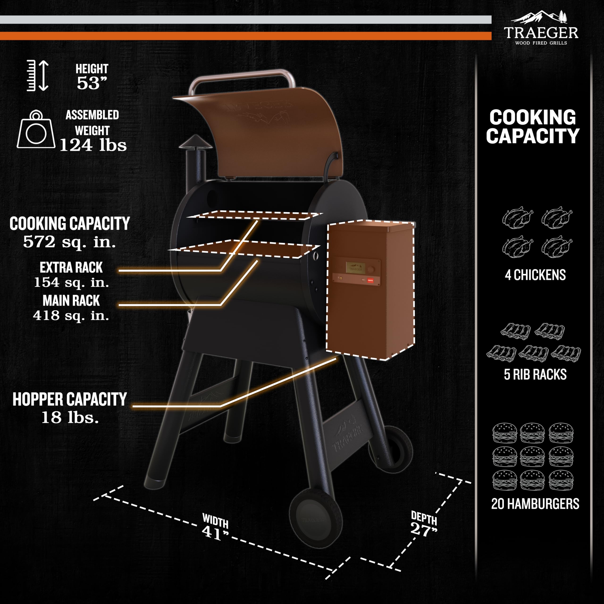 Traeger Grills Pro Series 575 Wood Pellet Grill and Smoker with Wifi, App-Enabled, Bronze