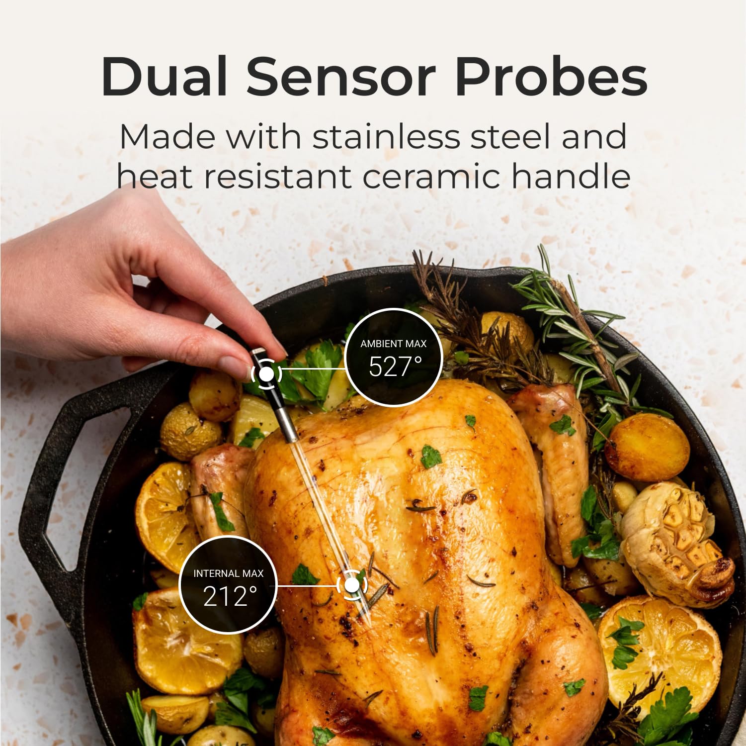 MEATER Plus | Smart Meat Thermometer with Bluetooth | 165ft Wireless Range | for The Oven, Grill, Kitchen, BBQ, Smoker, Rotisserie
