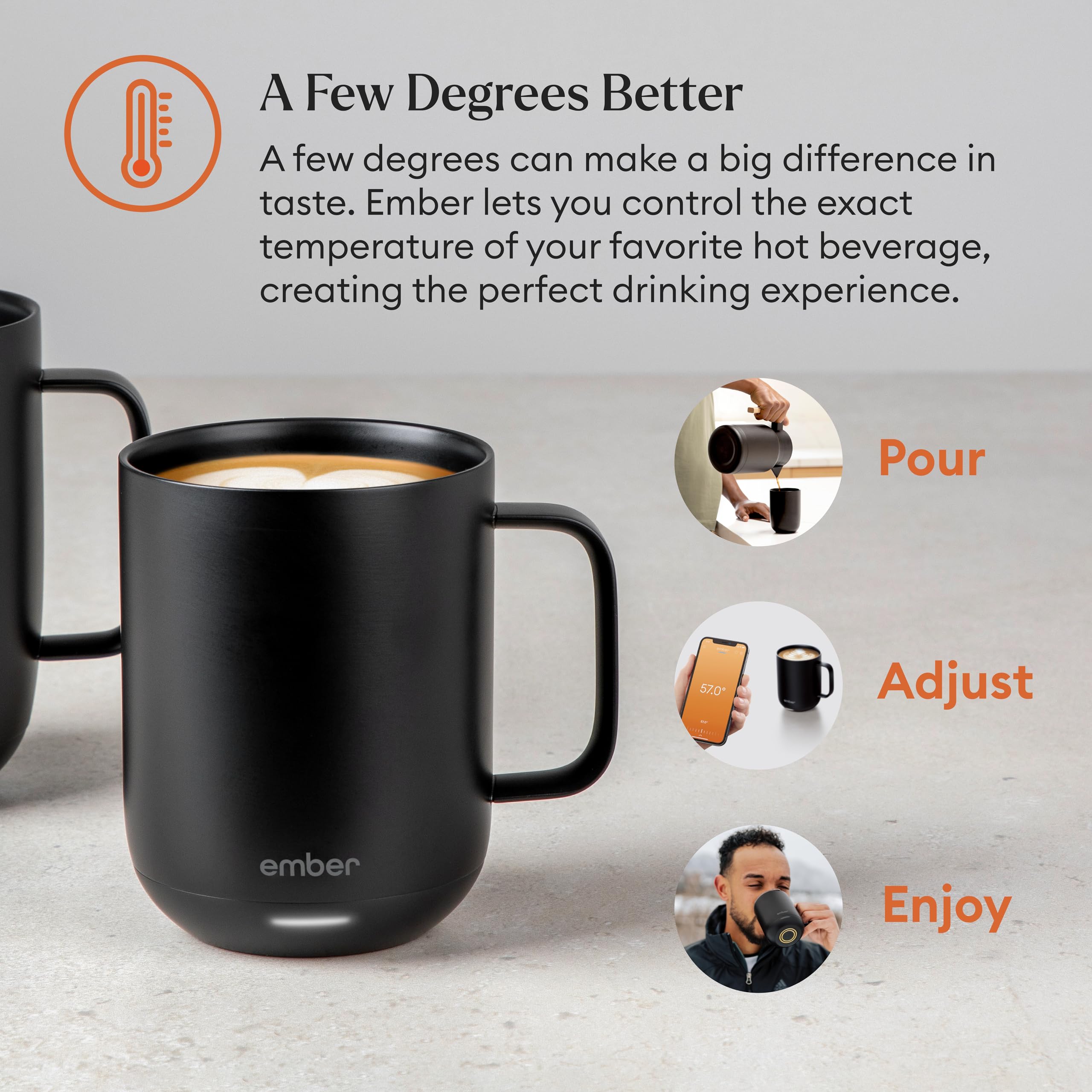 Ember Temperature Control Smart Mug 2, 14 oz, Black, 80 min. Battery Life - App Controlled Heated Coffee Mug - Improved Design