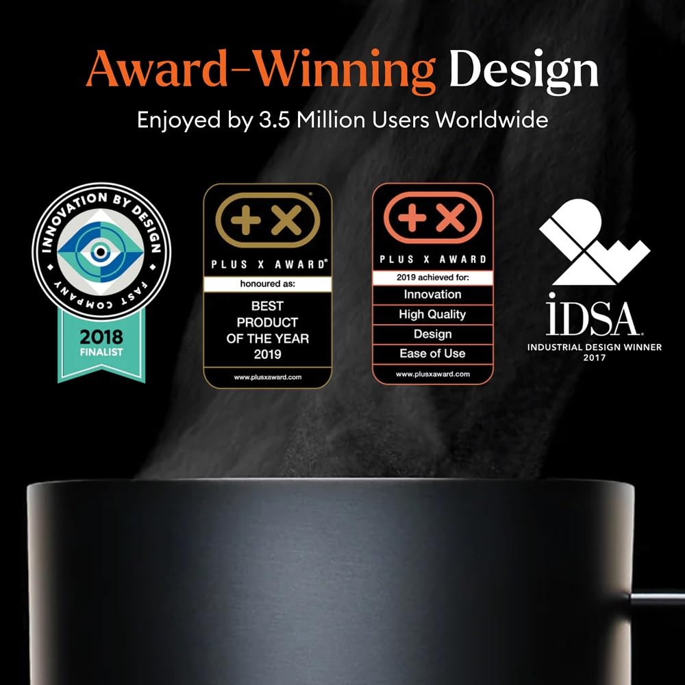 Ember Temperature Control Smart Mug 2, 10 oz, Black, 1.5-hr Battery Life - App Controlled Heated Coffee Mug - Improved Design