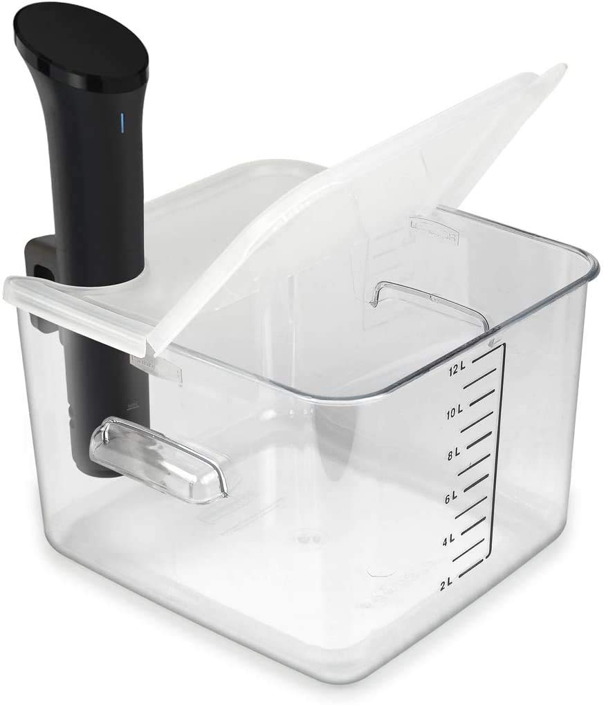 EVERIE Collapsible Hinged Lid Compatible with Anova Nano 750w, 800w, 900w, AN500-US00 1000w and Compatible with Rubbermaid Container 12,18,22 Quart(Corner Mount)