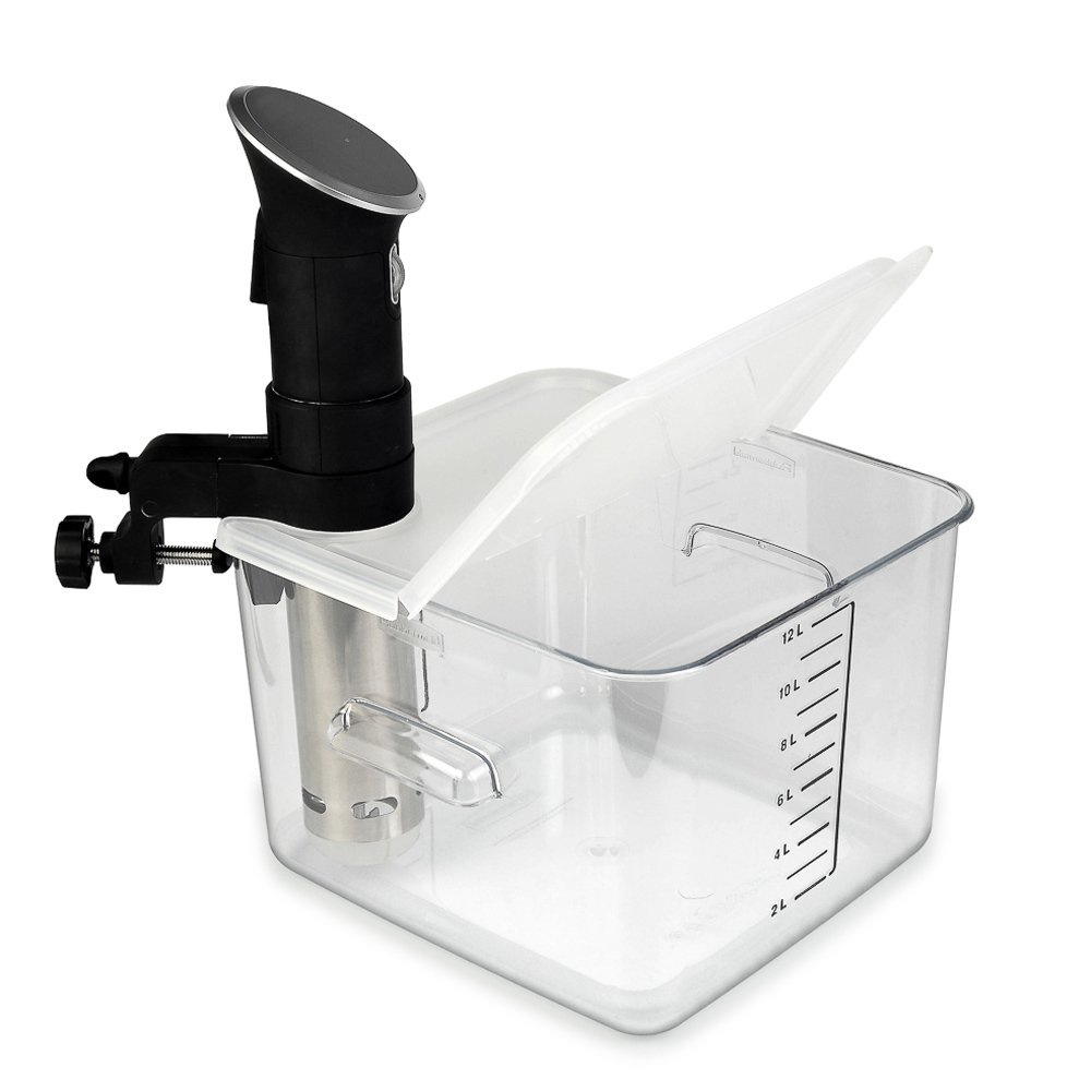 EVERIE Collapsible Hinged Lid Compatible with Anova Nano 750w, 800w, 900w, AN500-US00 1000w and Compatible with Rubbermaid Container 12,18,22 Quart(Corner Mount)