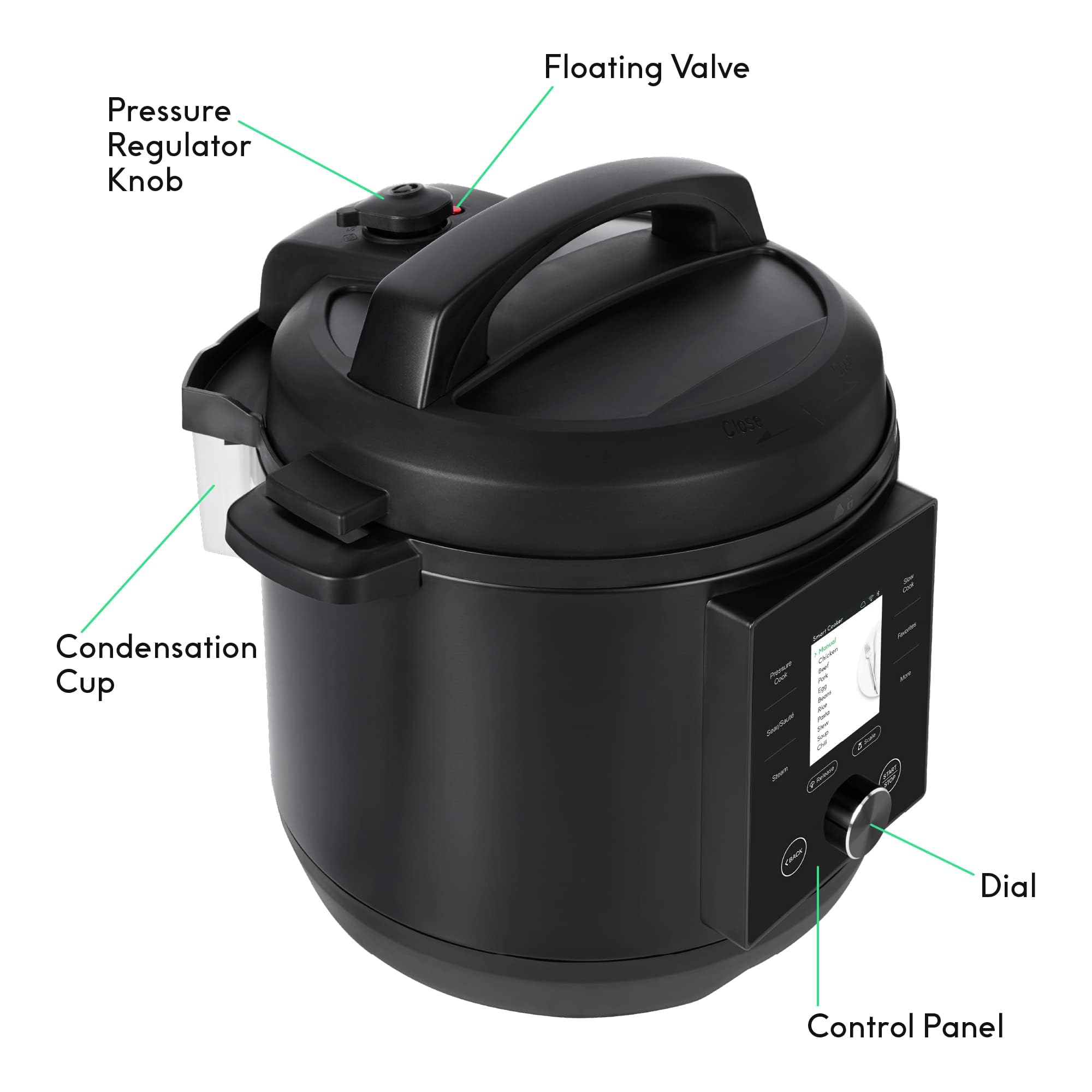 CHEF iQ Pressure Cooker with WiFi and Built-in Scale - Easy-to-Use 10-in-1 Multicooker with 1000+ Guided Recipes - Instant Meals for Foodies - 6 Quart - Family Size