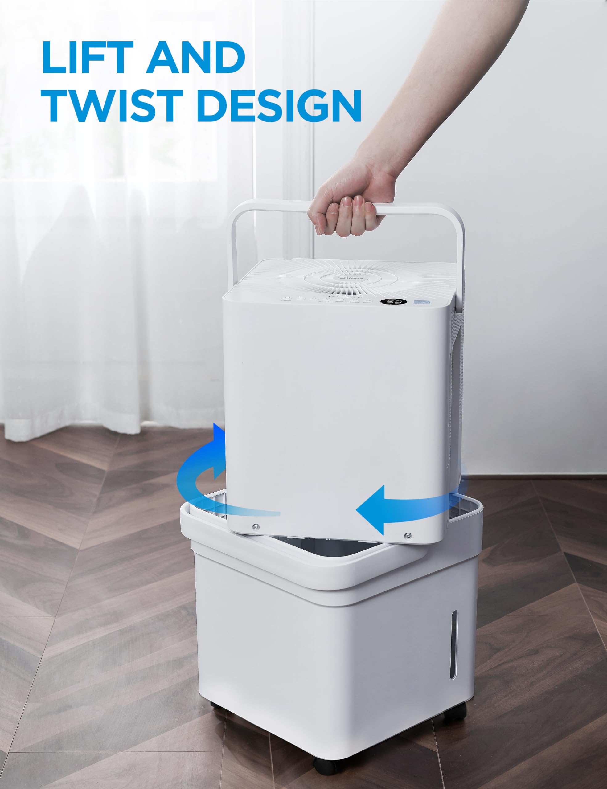 Midea Cube 20 Pint Dehumidifier for Basement and Rooms at Home for up to 1,500 Sq. Ft., Smart Control, Works with Alexa (White), Drain Hose Included, ENERGY STAR Most Efficient 2022