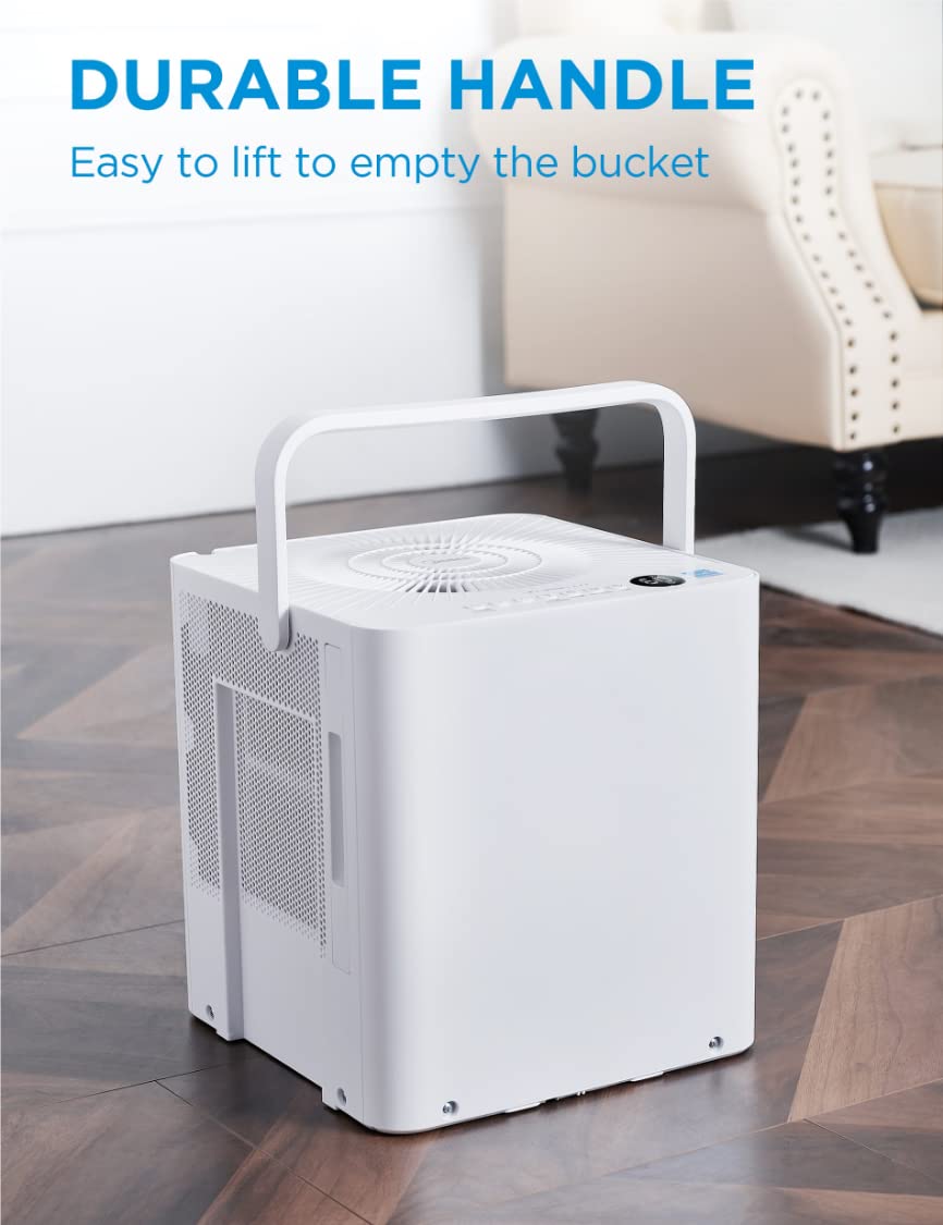 Midea Cube 20 Pint Dehumidifier for Basement and Rooms at Home for up to 1,500 Sq. Ft., Smart Control, Works with Alexa (White), Drain Hose Included, ENERGY STAR Most Efficient 2022