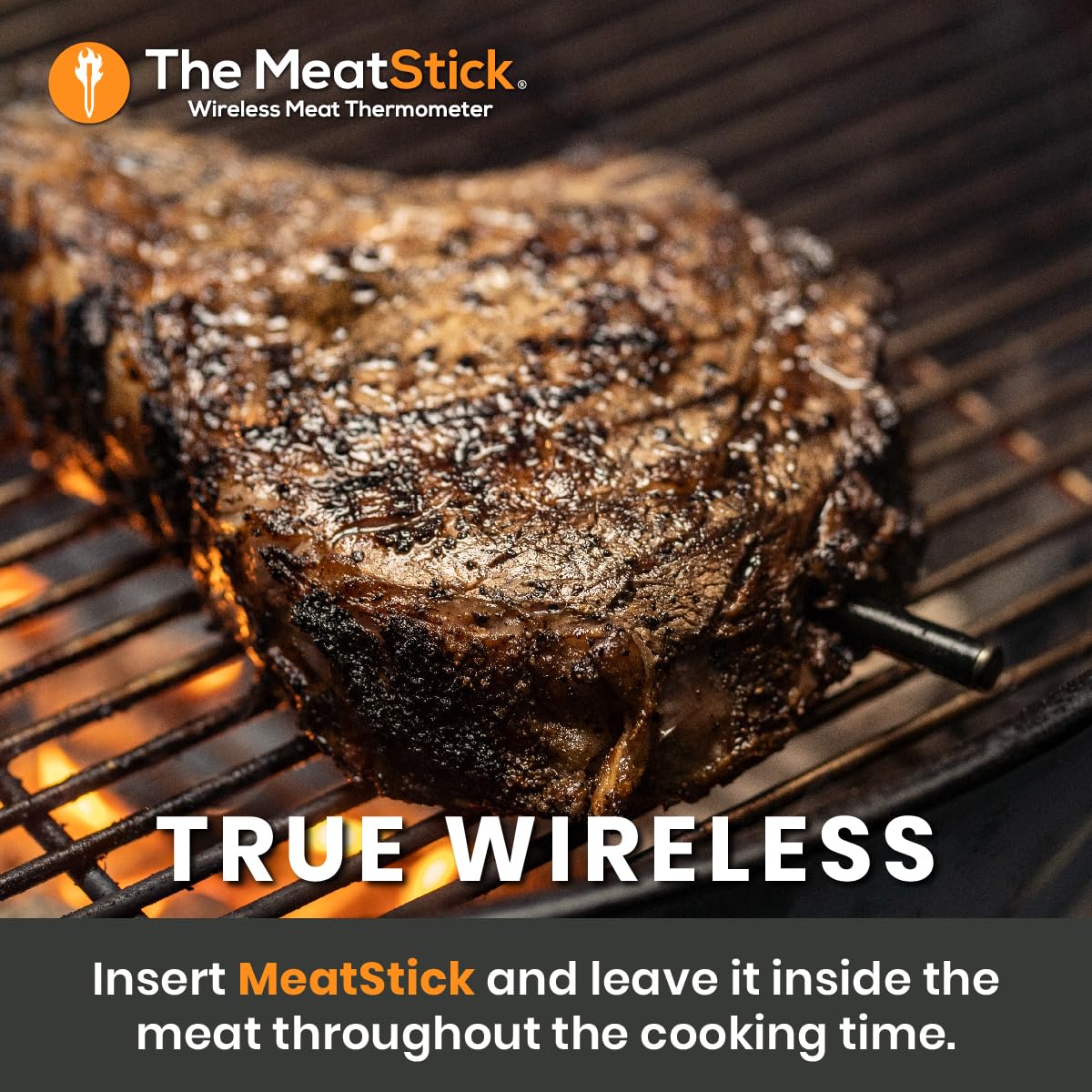 MeatStick Xtender Set (Red) | Smart Meat Thermometer with Bluetooth | 300ft Wireless Range | for BBQ, Kitchen, Smoker, Air Fryer, Deep Frying, Oven, Sous Vide, Grill, Rotisserie