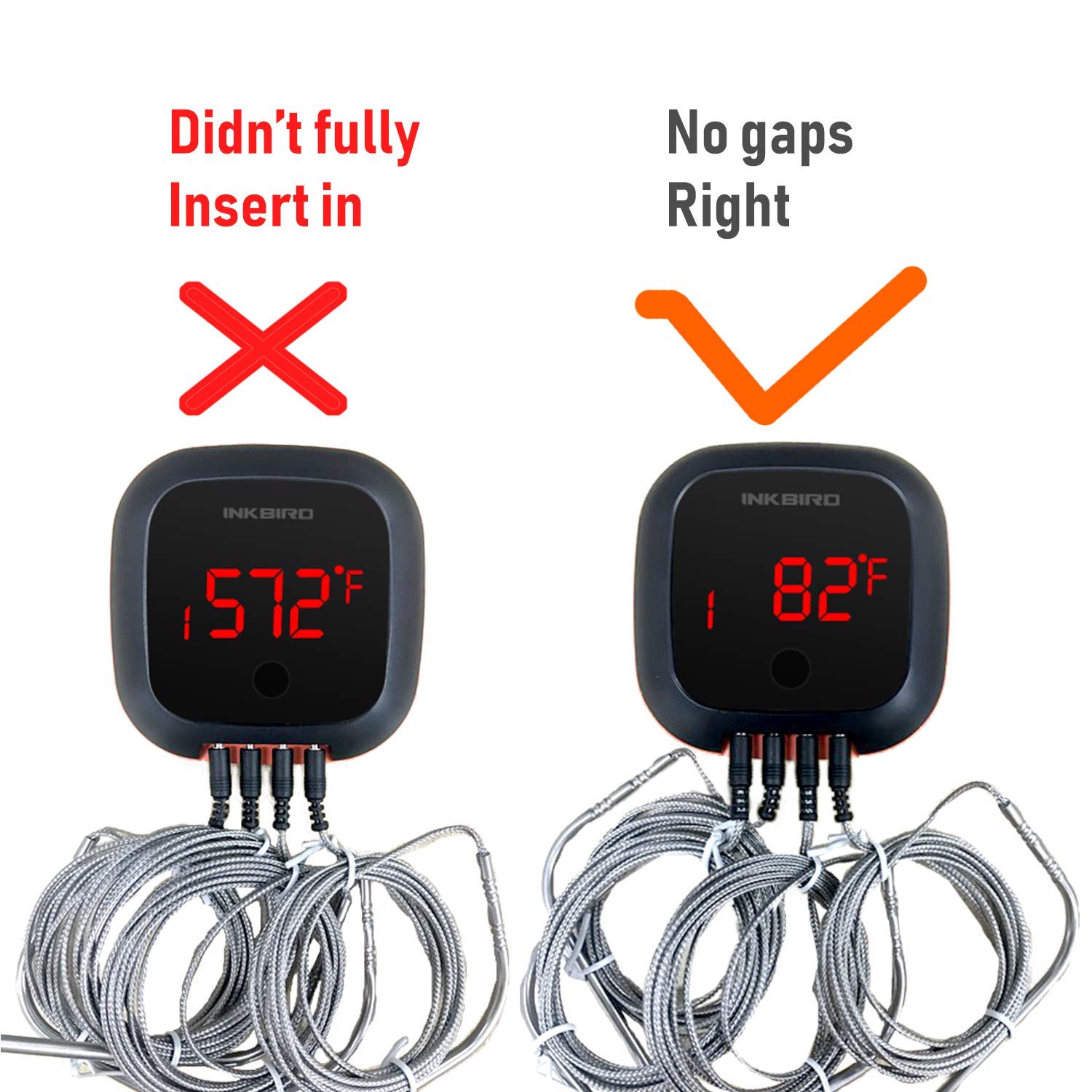 Inkbird Bluetooth Grill BBQ Meat Thermometer with Dual Probes Digital Wireless Grill Thermometer, Timer, Alarm,150 ft Barbecue Cooking Kitchen Food Meat Thermometer for Smoker, Oven, Drum