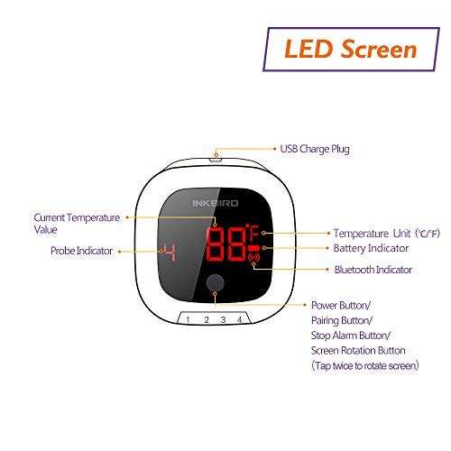 Inkbird Bluetooth Grill BBQ Meat Thermometer with Dual Probes Digital Wireless Grill Thermometer, Timer, Alarm,150 ft Barbecue Cooking Kitchen Food Meat Thermometer for Smoker, Oven, Drum