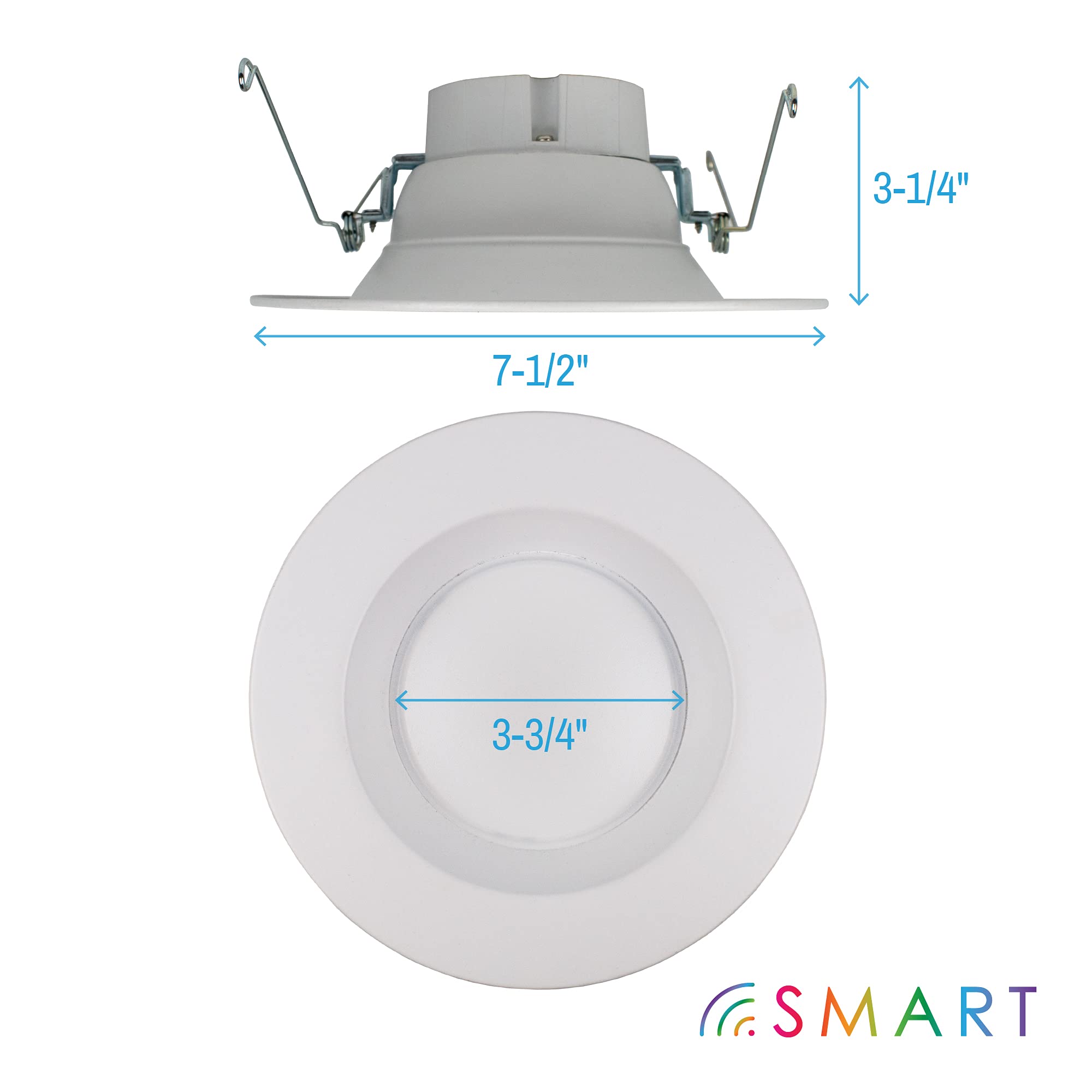 CLEANLIFE Smart LED Recessed Lighting Retrofit Downlight RGB + Tunable White Color Changing WiFi Dimmable LED Can Lights Fits 5 and 6 inch - 12W, 65W Equivalent, App Enabled