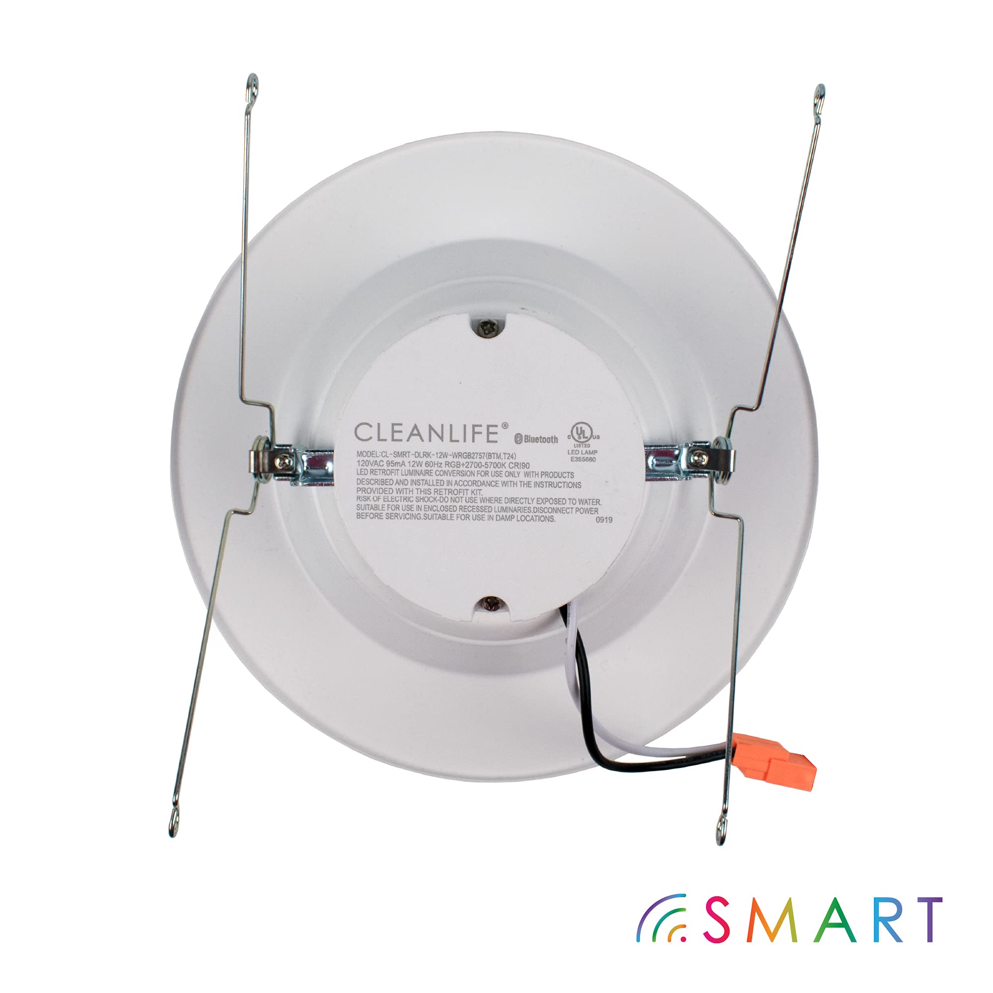 CLEANLIFE Smart LED Recessed Lighting Retrofit Downlight RGB + Tunable White Color Changing WiFi Dimmable LED Can Lights Fits 5 and 6 inch - 12W, 65W Equivalent, App Enabled