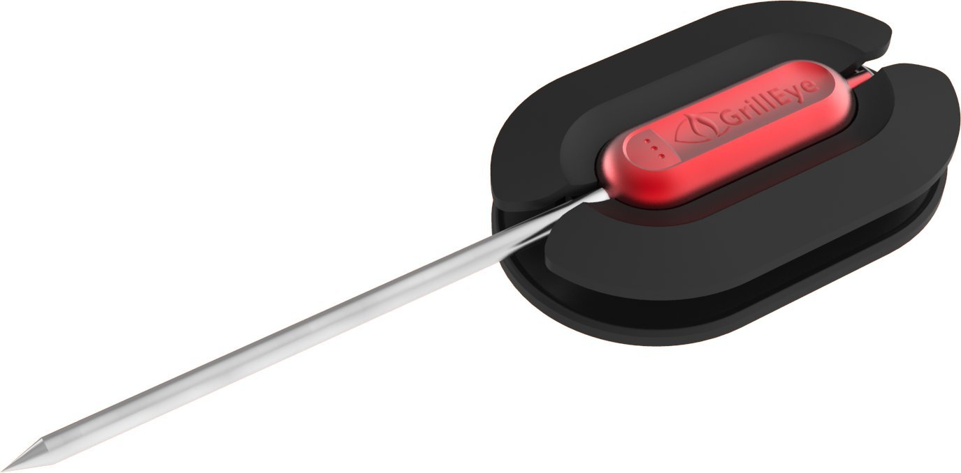GrillEye GE0001 Smart Bluetooth Grilling & Smoking Thermometer, Red
