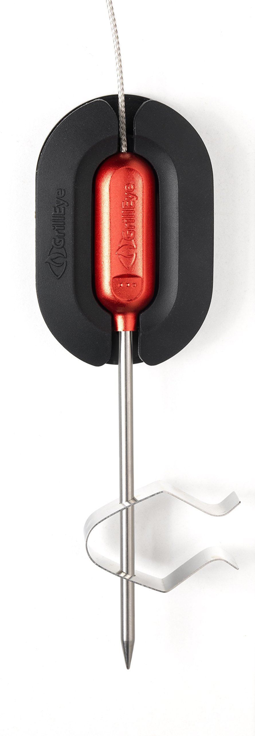 GrillEye GE0001 Smart Bluetooth Grilling & Smoking Thermometer, Red