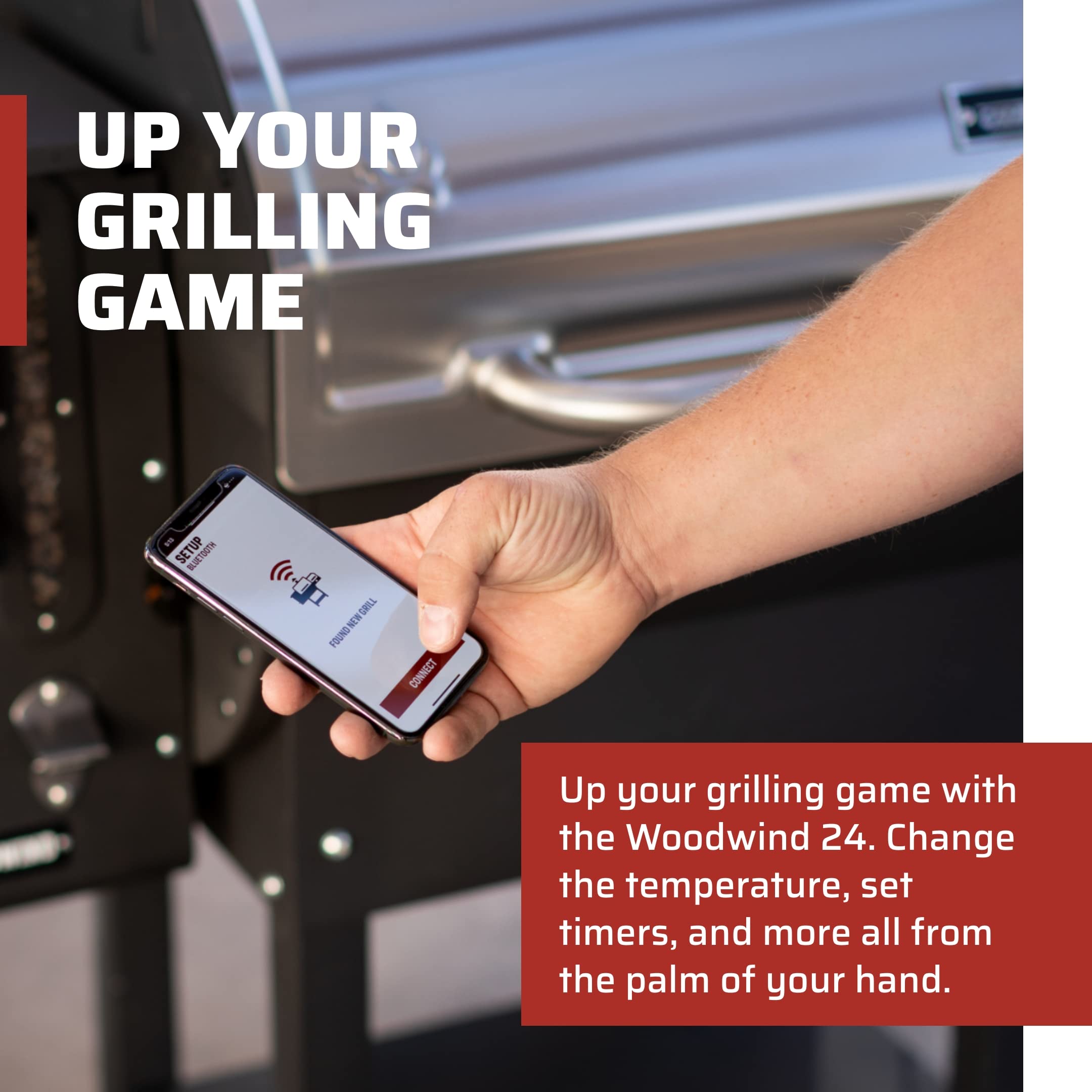 Camp Chef 24 in. WIFI Woodwind Pellet Grill & Smoker, WIFI & Bluetooth Connectivity, PID controller, Stainless Steel, Total Cooking Surface 811 sq in