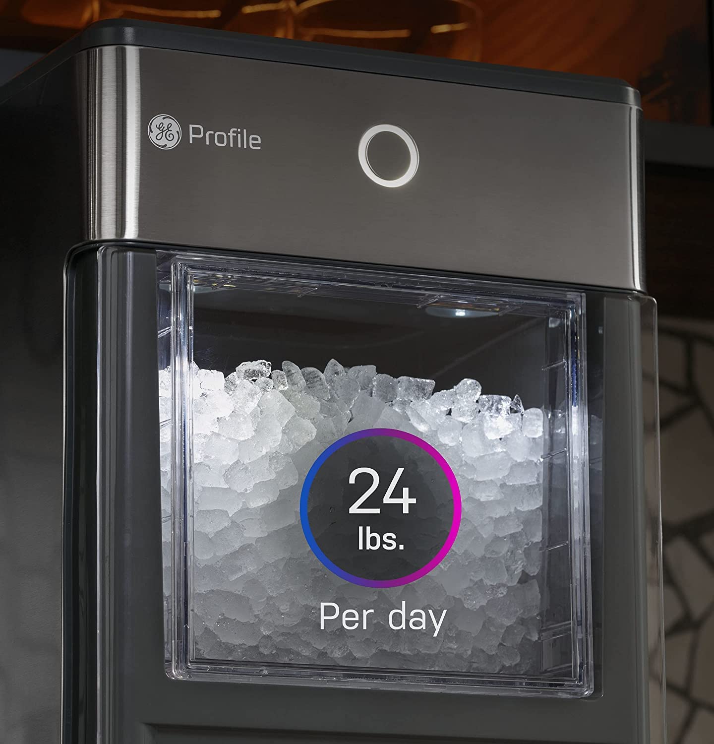 GE Profile Opal | Countertop Nugget Ice Maker with Side Tank | Portable Ice Machine with Bluetooth Connectivity | Smart Home Kitchen Essentials | Stainless Steel Finish | Up to 24 lbs. of Ice Per Day