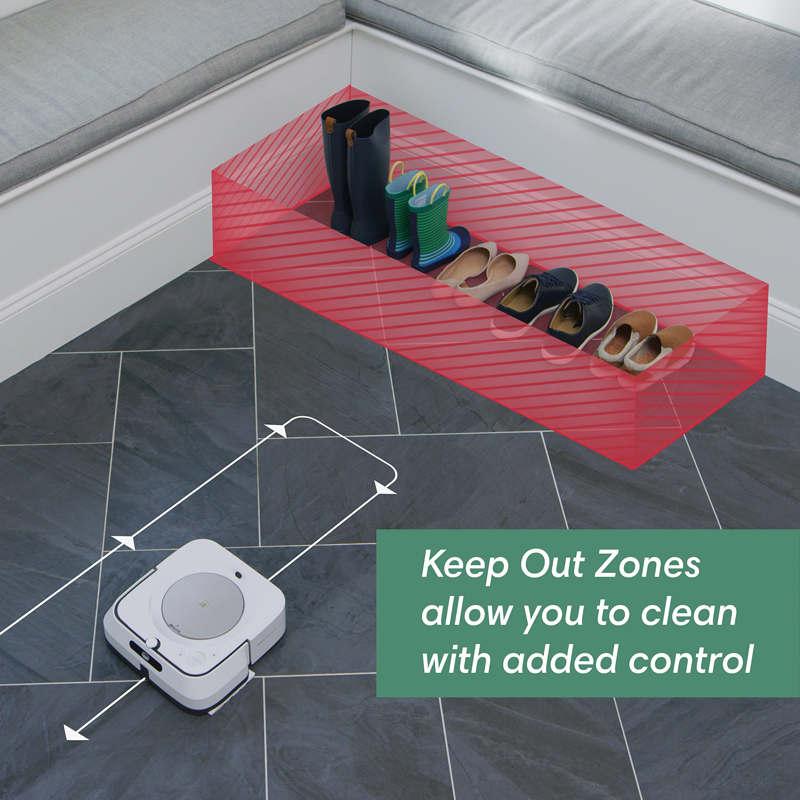 iRobot Braava Jet M6 (6110) Ultimate Robot Mop- Wi-Fi Connected, Precision Jet Spray, Smart Mapping, Works with Alexa, Ideal for Multiple Rooms, Recharges and Resumes, White