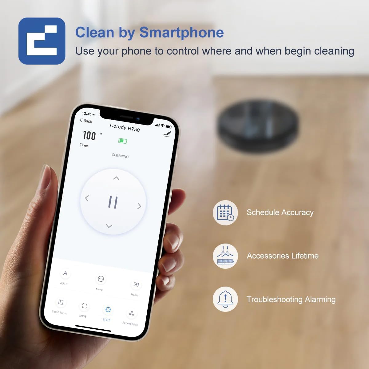 Coredy R750 Pro Robot Vacuum and Mop Combo, 2700Pa Max Suction, Ultrasonic Detection Boost & Avoidance, Compatible with Self Empty Station, Smart AI Dynamic Navigation Robotic Vacuums for Carpet