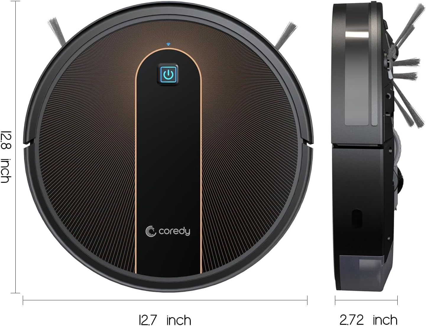 Coredy R750 Pro Robot Vacuum and Mop Combo, 2700Pa Max Suction, Ultrasonic Detection Boost & Avoidance, Compatible with Self Empty Station, Smart AI Dynamic Navigation Robotic Vacuums for Carpet