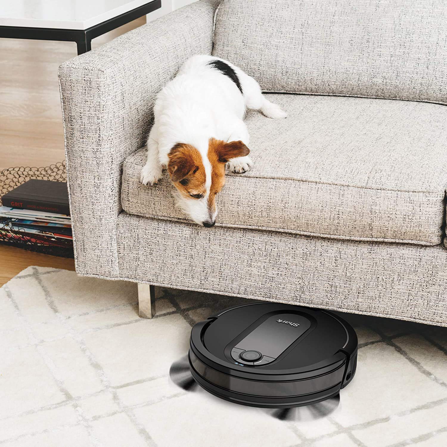Shark RV1001AE IQ Robot Self-Empty XL, Robot Vacuum with IQ Navigation, Home Mapping, Self-Cleaning Brushroll, Wi-Fi Connected, Works with Alexa, Black
