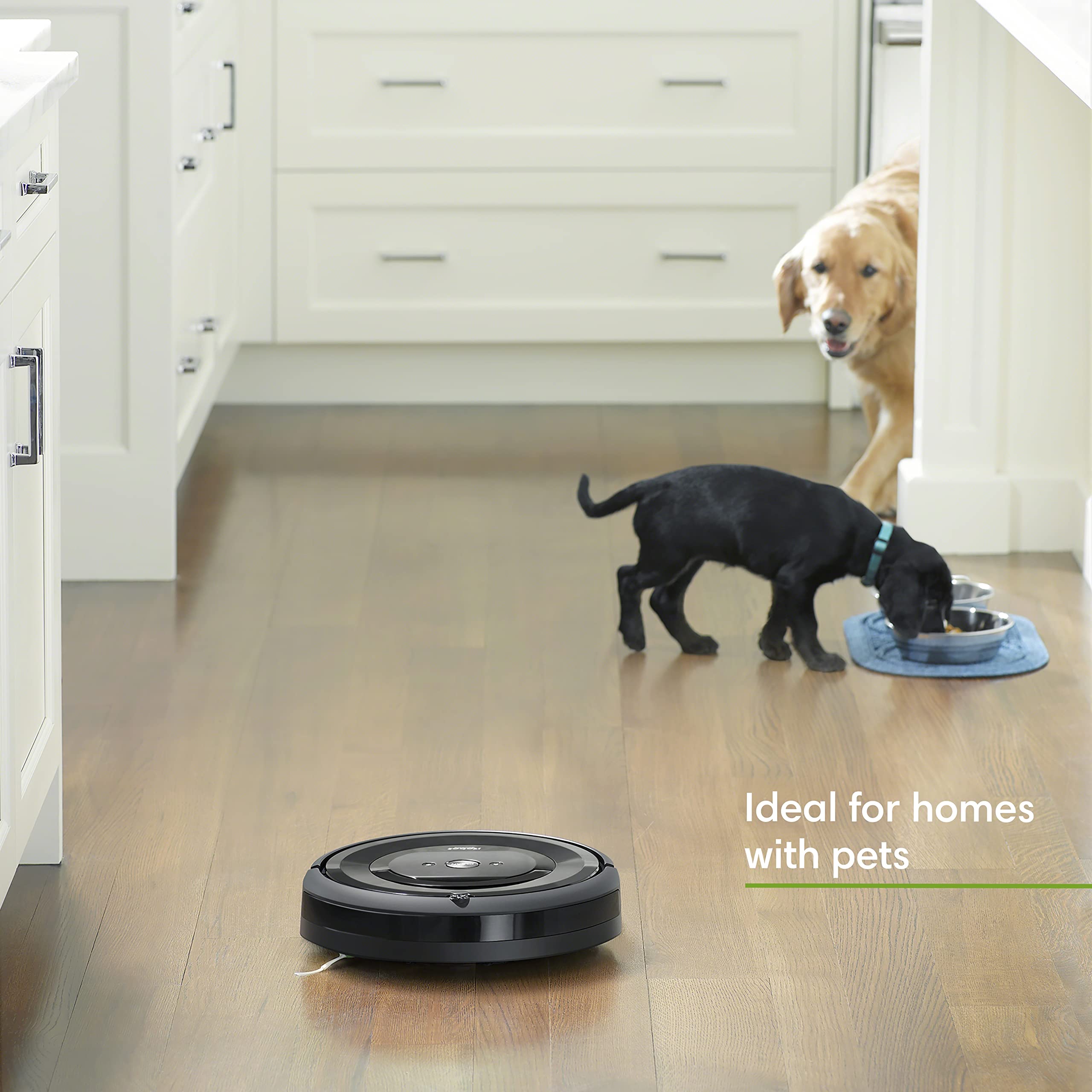 iRobot Roomba E5 (5150) Robot Vacuum - Wi-Fi Connected, Works with Alexa, Ideal for Pet Hair, Carpets, Hard, Self-Charging Robotic Vacuum, Black