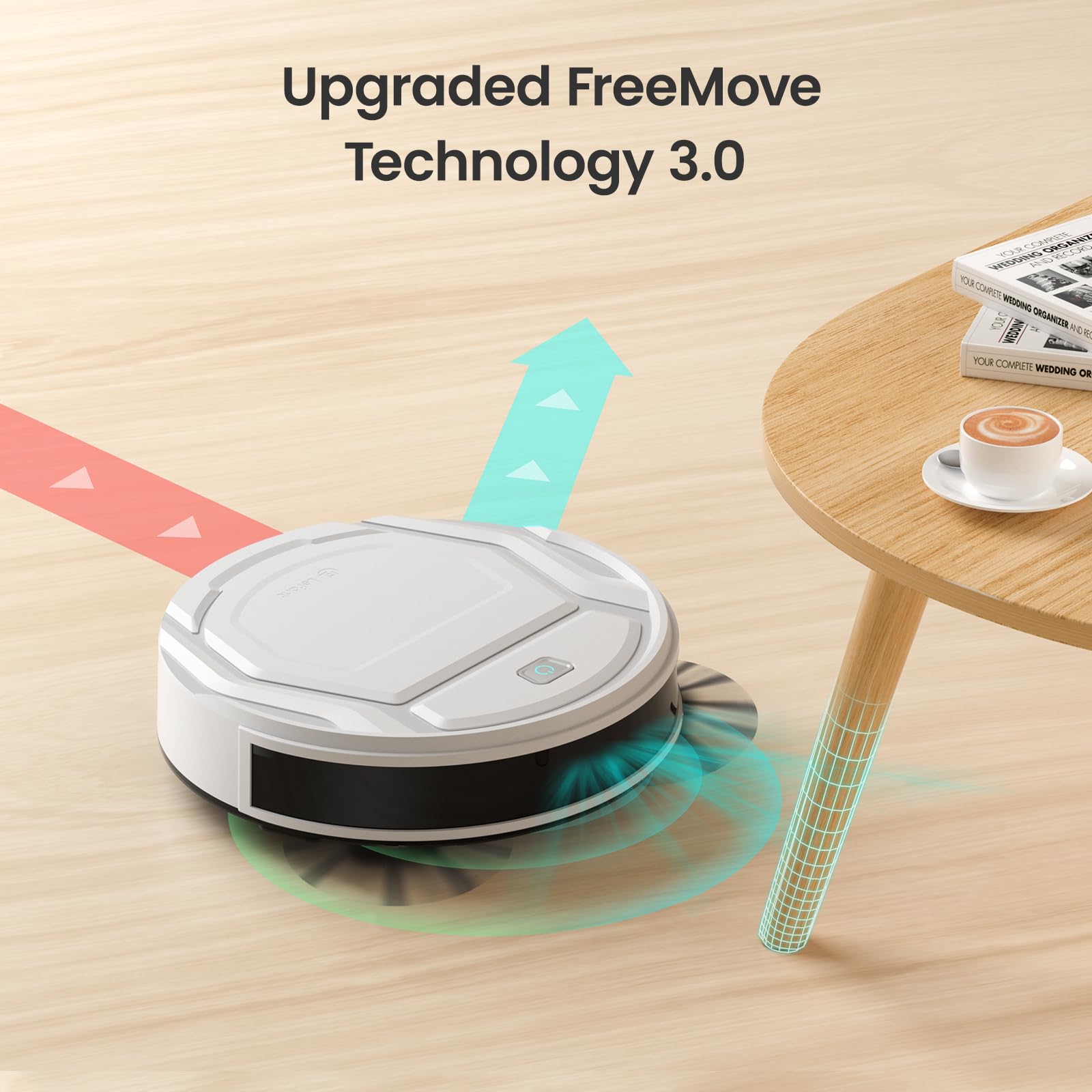 Lefant Robot Vacuum Cleaner, Tangle-Free, Strong Suction, Slim, Low Noise, Automatic Self-Charging, Wi-Fi/App/Alexa Control, Ideal for Pet Hair Hard Floor and Daily Cleaning, M210 White