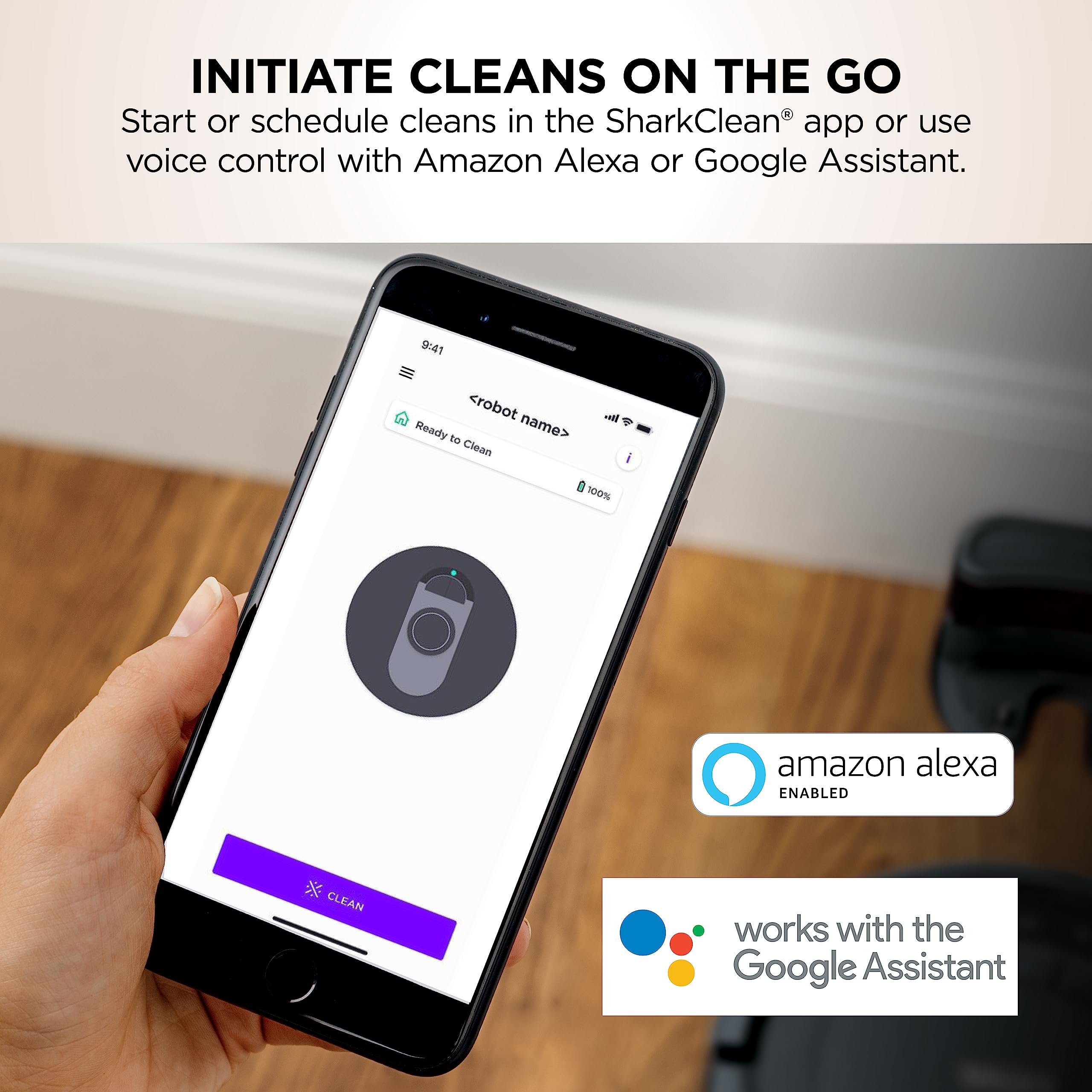 Shark ION Robot Vacuum AV753, Wi Fi Connected, 120min Runtime, Works with Alexa, Multi Surface Cleaning , Grey