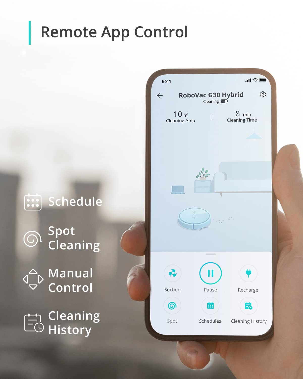 eufy by Anker, RoboVac G30 Hybrid, Robot Vacuum with Dynamic Navigation 2.0, 2-in-1 Vacuum and Mop, 2000 Pa Suction, Wi-Fi, Boundary Strips, Ideal for Pet Owners