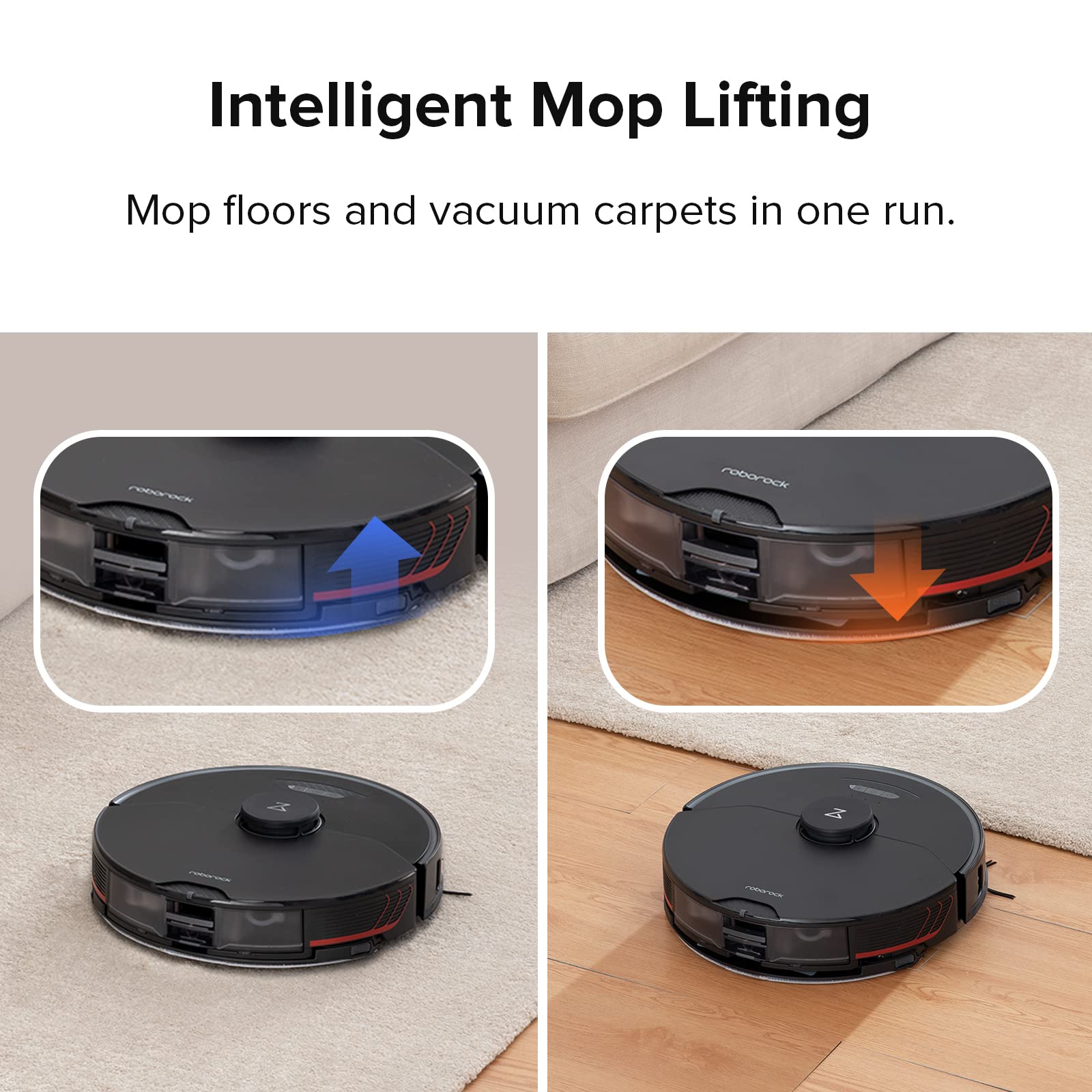 roborock S7 MaxV Robot Vacuum and Sonic Mop, 5100Pa Suction, 3D Structured Light Obstacle Avoidance, Auto Lifting Mop, Ultrasonic Carpet Detection, Compatible with Alexa, Perfect for Pet Hair