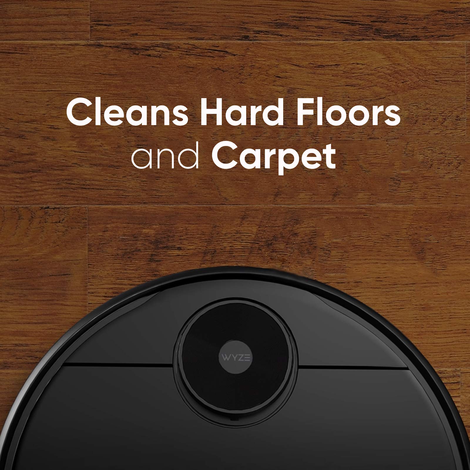 WYZE Lidar Mapping Robot Vacuum, Avoids Obstacles, Wi-Fi Connected, 110min Runtime, Works with Alexa, Multi-Surface Cleaning, Black