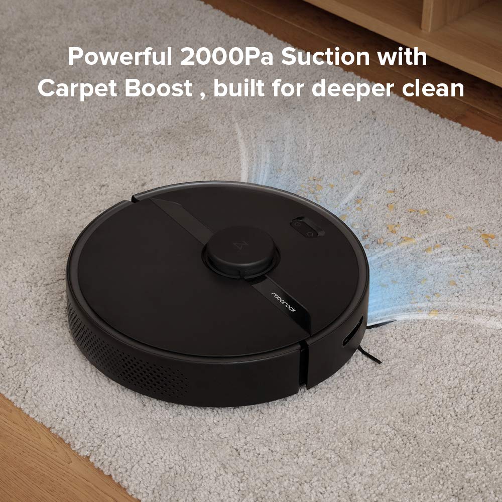 Roborock Renewed S6 Pure Robot Vacuum and Mop, Multi-Floor Mapping, Lidar Navigation, No-go Zones, Selective Room Cleaning, Super Strong Suction, Wi-Fi Connected, Alexa Voice Control (Renewed)