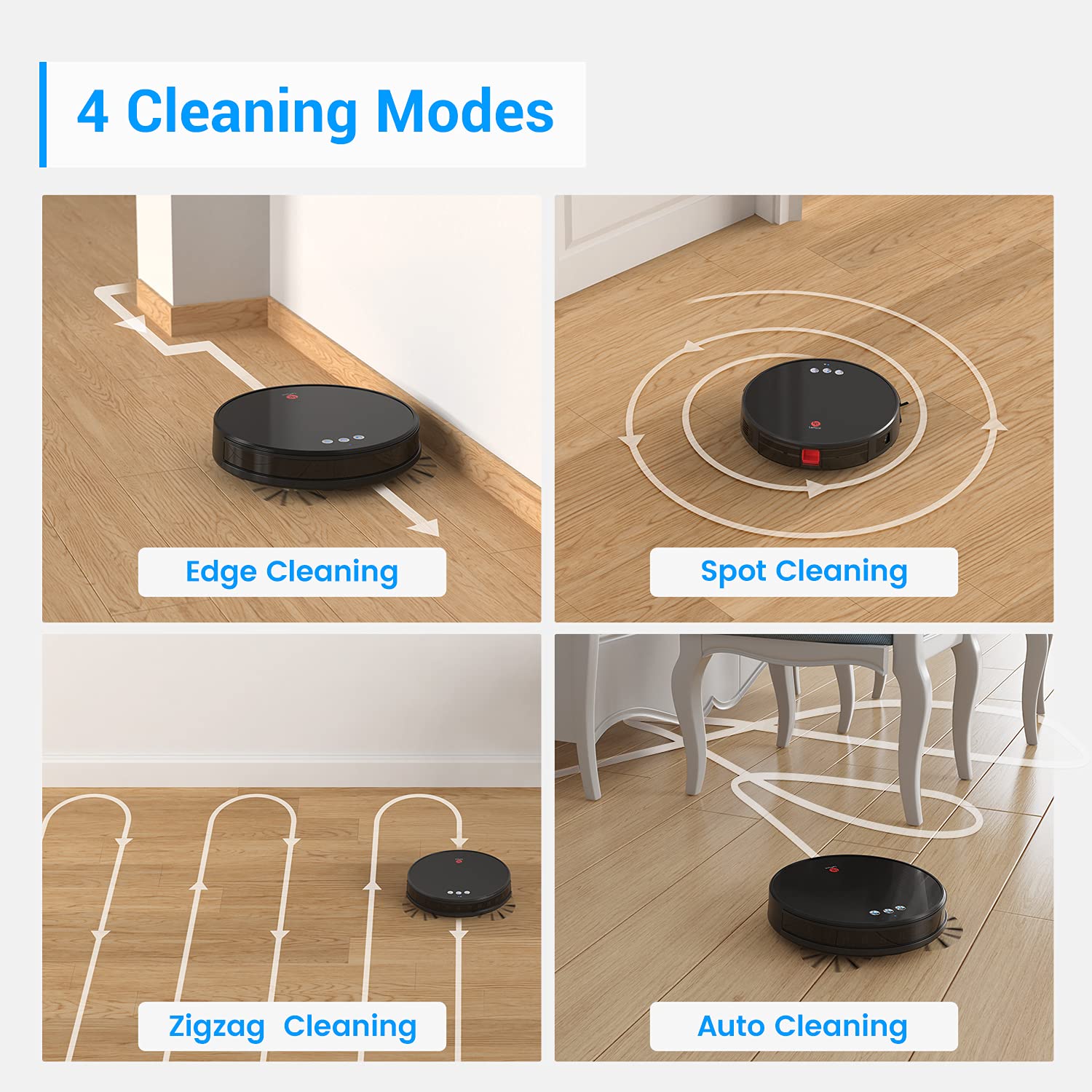 Lefant Robot Vacuum and Mop, Robotic Vacuum Cleaner with 3200Pa Suction, Smart Navigation, 150 Mins Runtime, Works with Alexa and Google Assistant, Self-Charging, Ideal for Pet Hair,Floor,Carpet(U180)