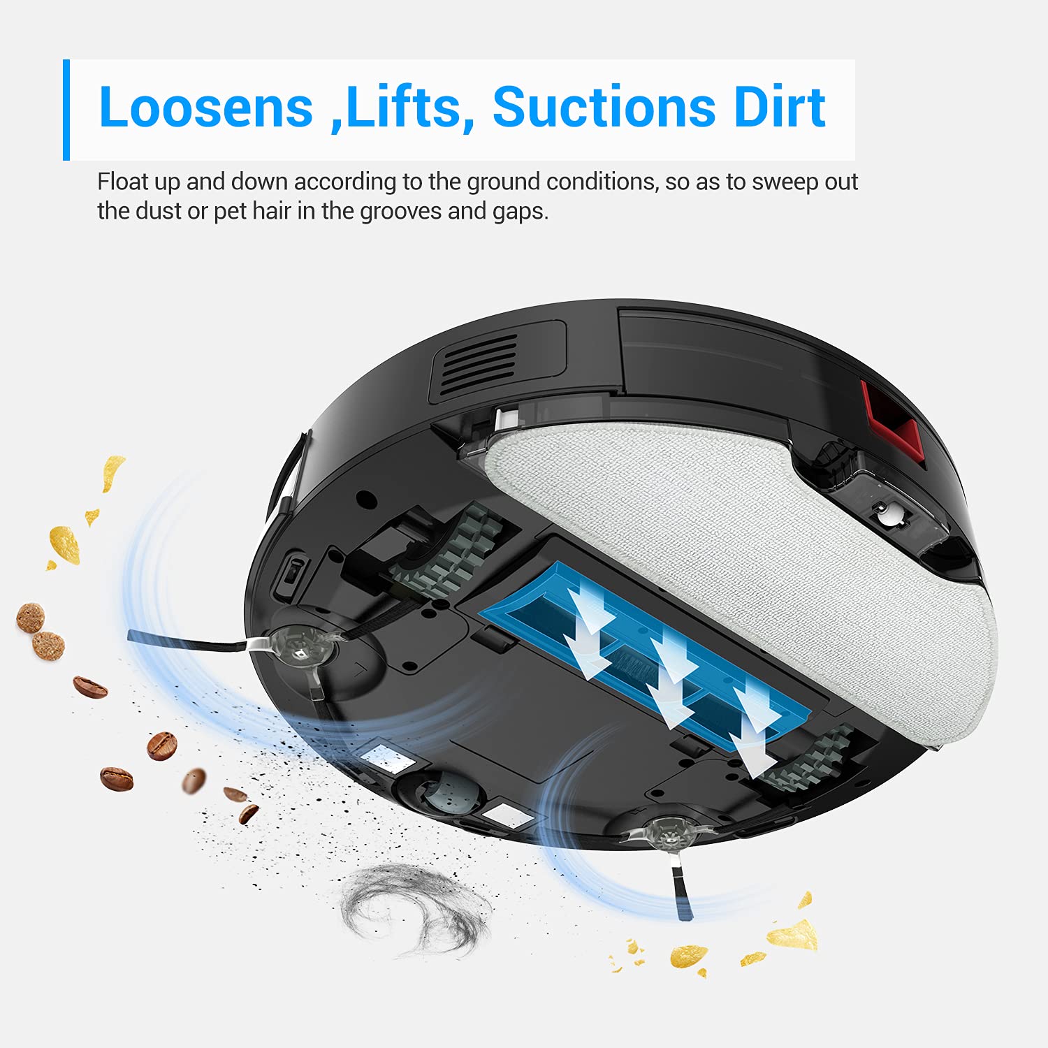 Lefant Robot Vacuum and Mop, Robotic Vacuum Cleaner with 3200Pa Suction, Smart Navigation, 150 Mins Runtime, Works with Alexa and Google Assistant, Self-Charging, Ideal for Pet Hair,Floor,Carpet(U180)