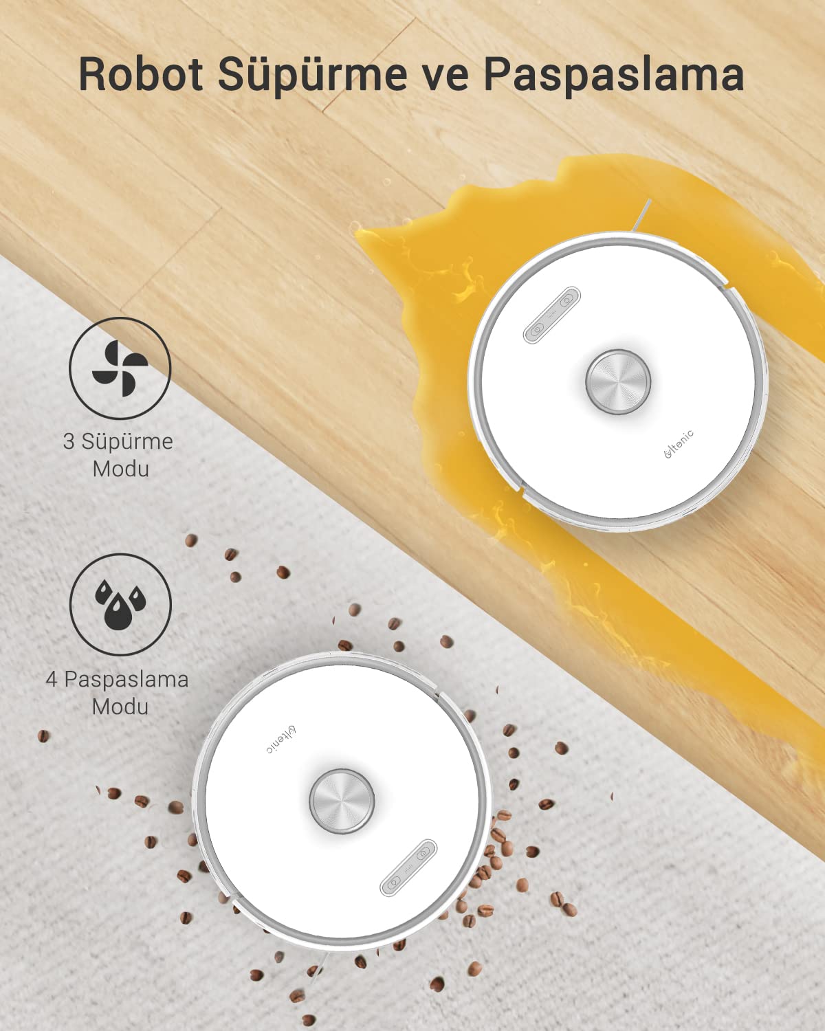 Ultenic T10 Robot Vacuum Self Emptying, Robot Vacuum and Mop Combo, 60-Day Capacity, LiDAR Navigation, 3000Pa Strong Suction, APP & Remote & Alexa Control, Ideal for Pet Hair, Hard Floor and Carpet