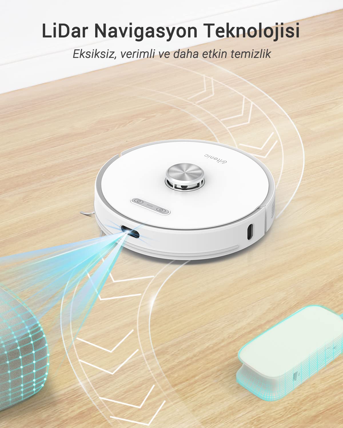 Ultenic T10 Robot Vacuum Self Emptying, Robot Vacuum and Mop Combo, 60-Day Capacity, LiDAR Navigation, 3000Pa Strong Suction, APP & Remote & Alexa Control, Ideal for Pet Hair, Hard Floor and Carpet