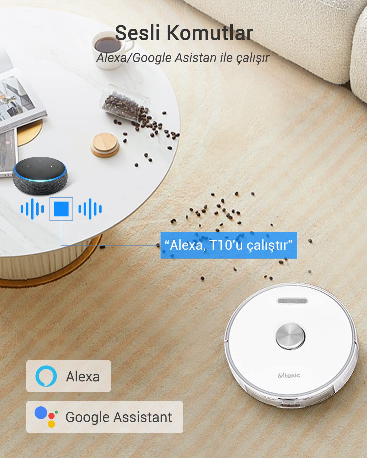 Ultenic T10 Robot Vacuum Self Emptying, Robot Vacuum and Mop Combo, 60-Day Capacity, LiDAR Navigation, 3000Pa Strong Suction, APP & Remote & Alexa Control, Ideal for Pet Hair, Hard Floor and Carpet