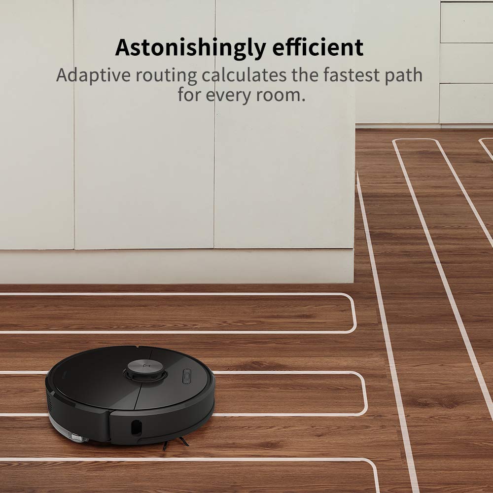 roborock S6 Robot Vacuum, Robotic Vacuum Cleaner and Mop with Adaptive Routing,Multi-Floor Mapping, Selective Room Cleaning, Super Strong Suction, and Extra Long Battery Life, Works with Alexa(Black)