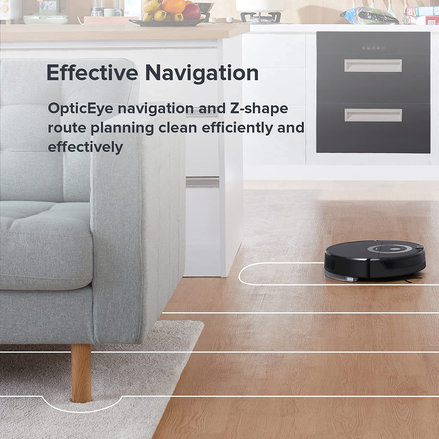 Roborock E5 Mop Robot Vacuum and Mop, Self-Charging Robotic Vacuum Cleaner, 2500Pa Strong Suction, Wi-Fi Connected, APP Control, Compatible with Alexa, Ideal for Pet Hair, Carpets (Black) (Renewed)