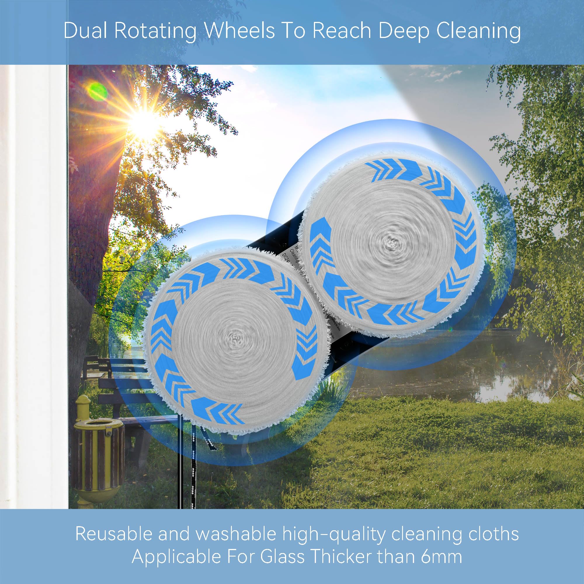 Sophinique Window Cleaner Robot, X5 Window Vacuum Cleaner Smart Glass Cleaning Robotic with APP & Remote, Intelligent Automatic Cleaner Robot for Outdoor/Indoor Windows Table Tile Ceiling (White)